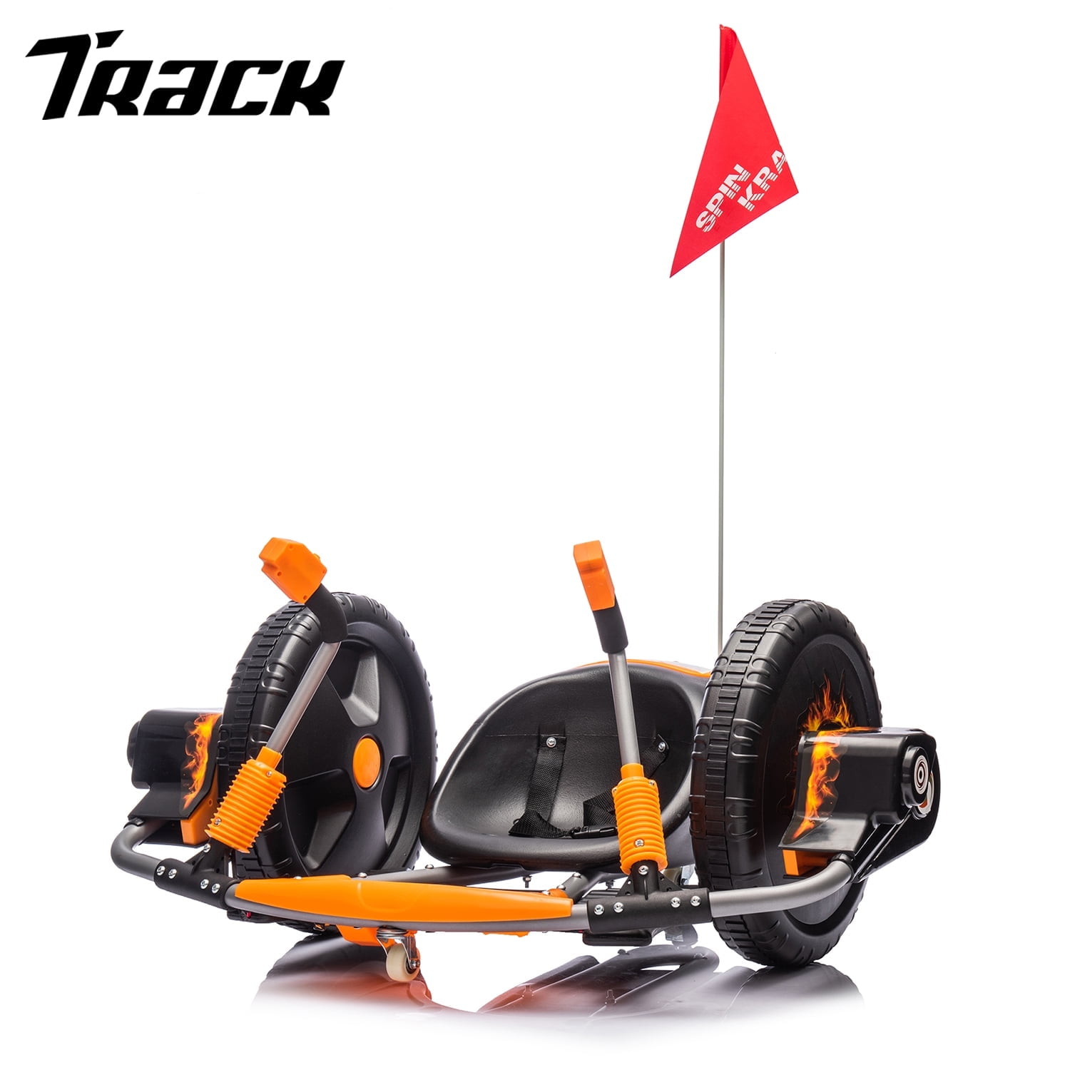 Track 7 12V Kids Ride On Car, 16" Exaggerated Wheel Electric Go Kart ...