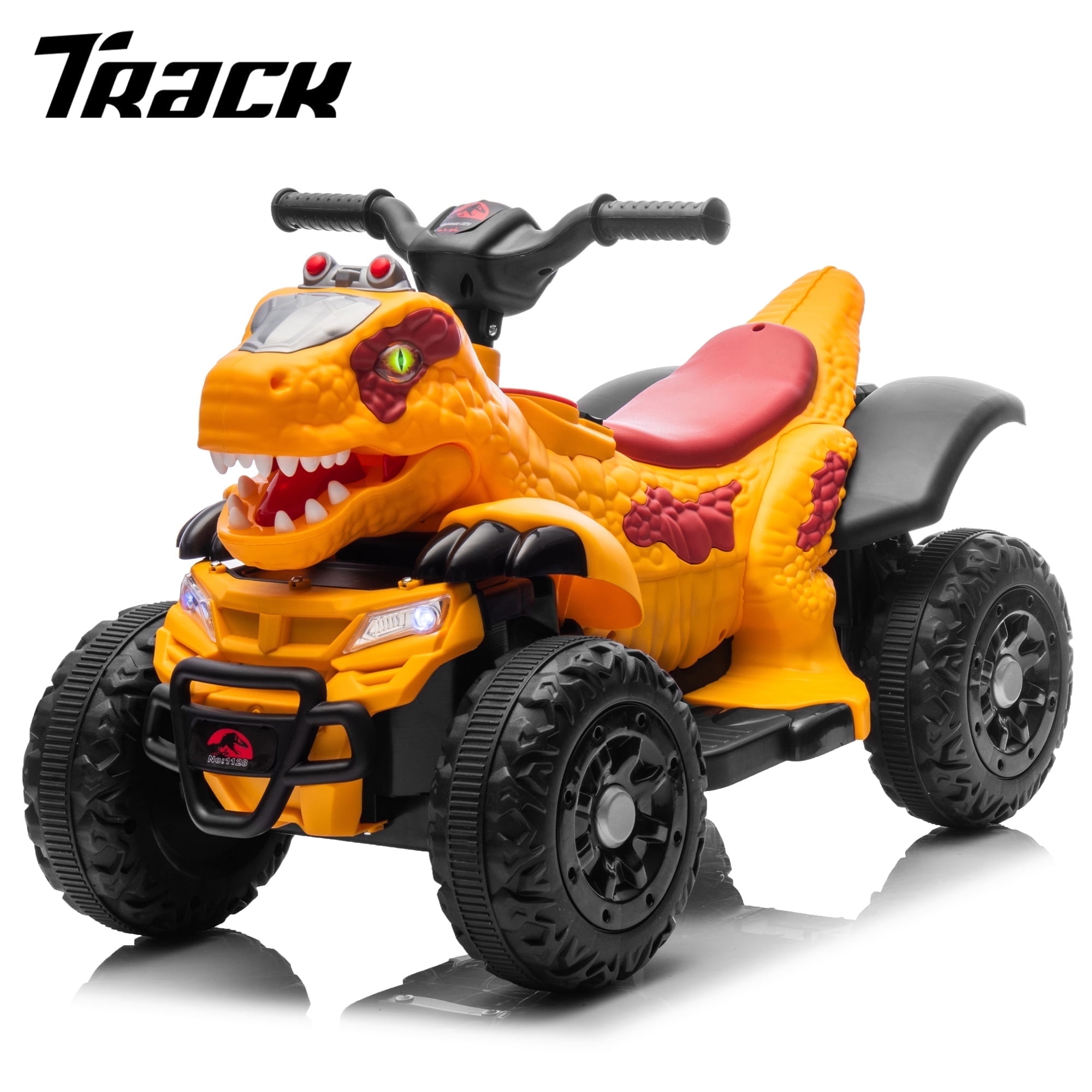 Track 7 12v Ride-On Electric ATV, Dinosaur Shape Car, 2WD, Music ...