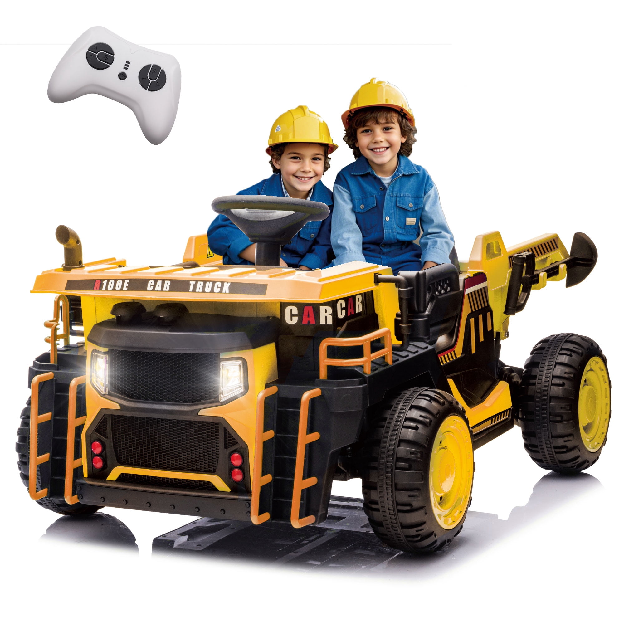 Track 7 24V Ride on Car, 2-Seater Kids Ride on Dump Truck with E-Rear ...
