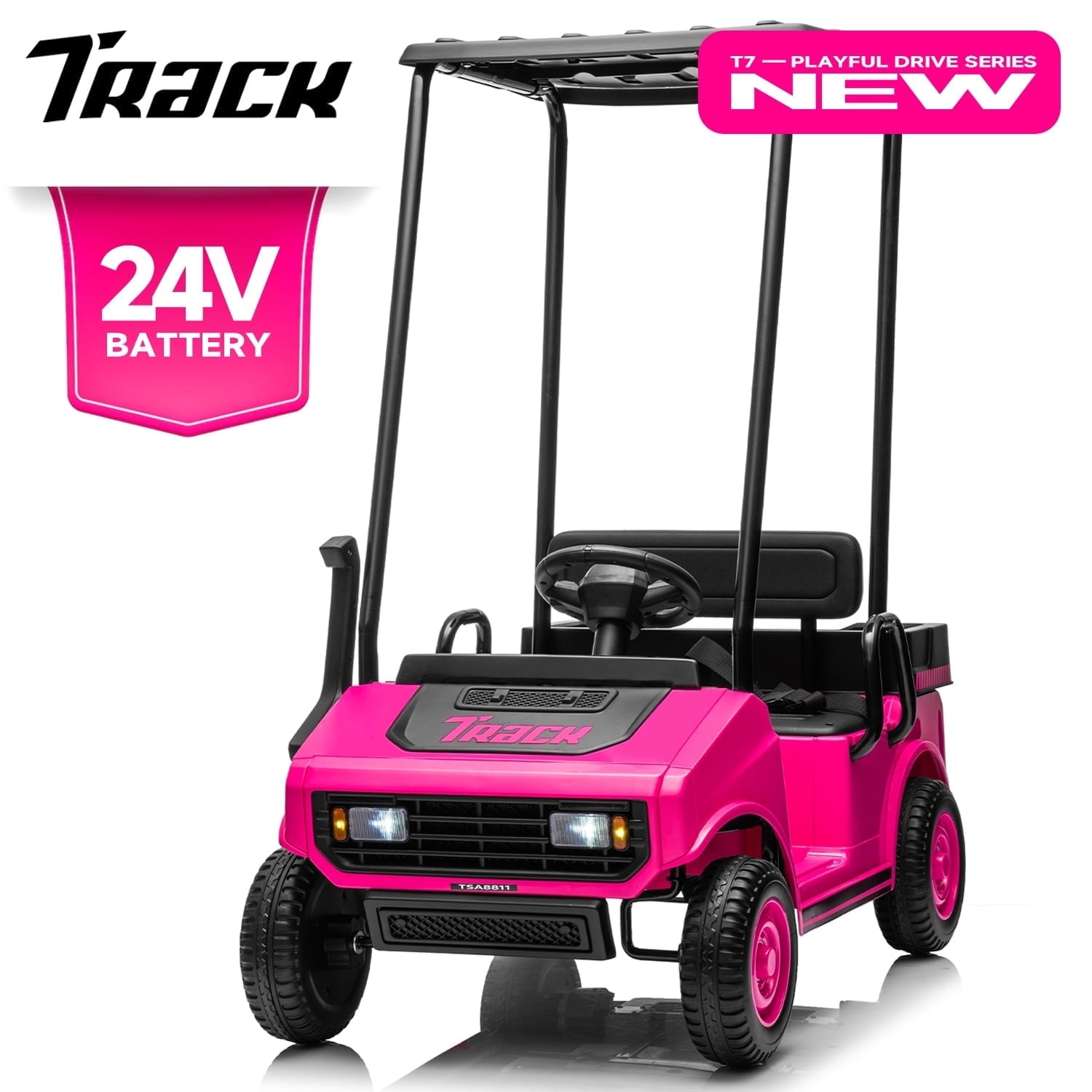 Track Seven 24V Ride on Car, Electric Golf Cart with Ceiling, Ride on ...
