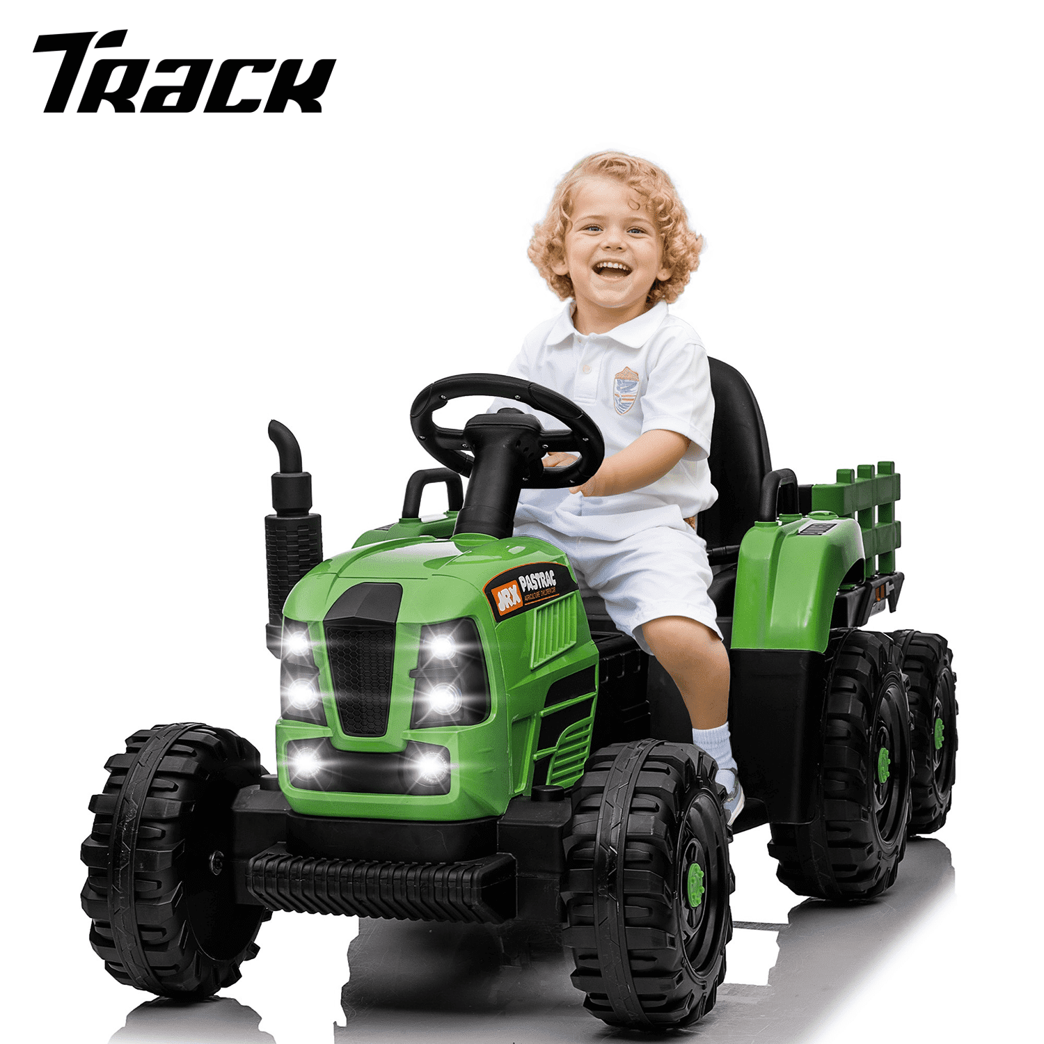 Track 7 24V Ride on Tractor, 400W Electric Tractor with Detachable ...