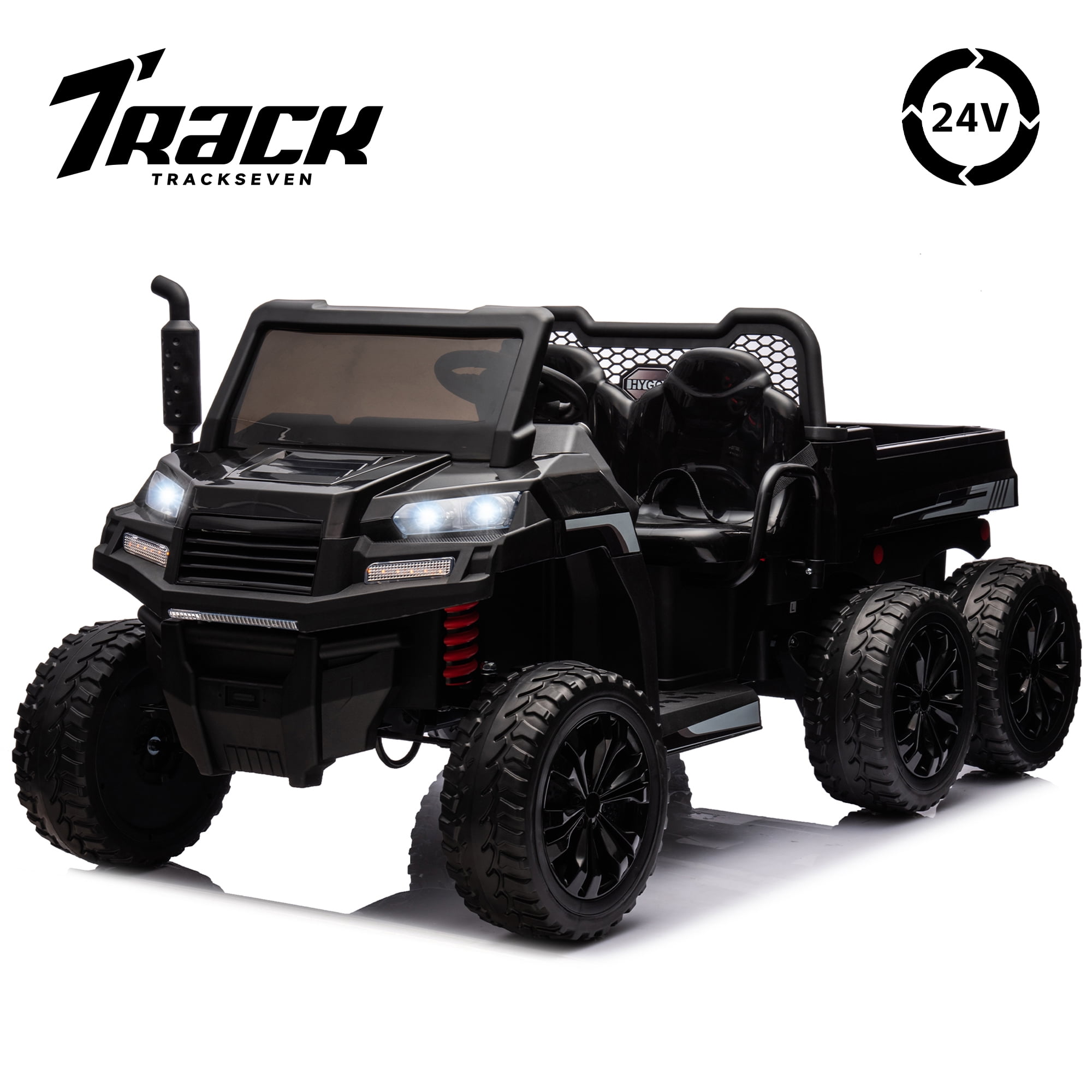 Track 7 24V Ride on Car, 2-Seater Ride On Dump Truck, 6 Wheels Electric ...
