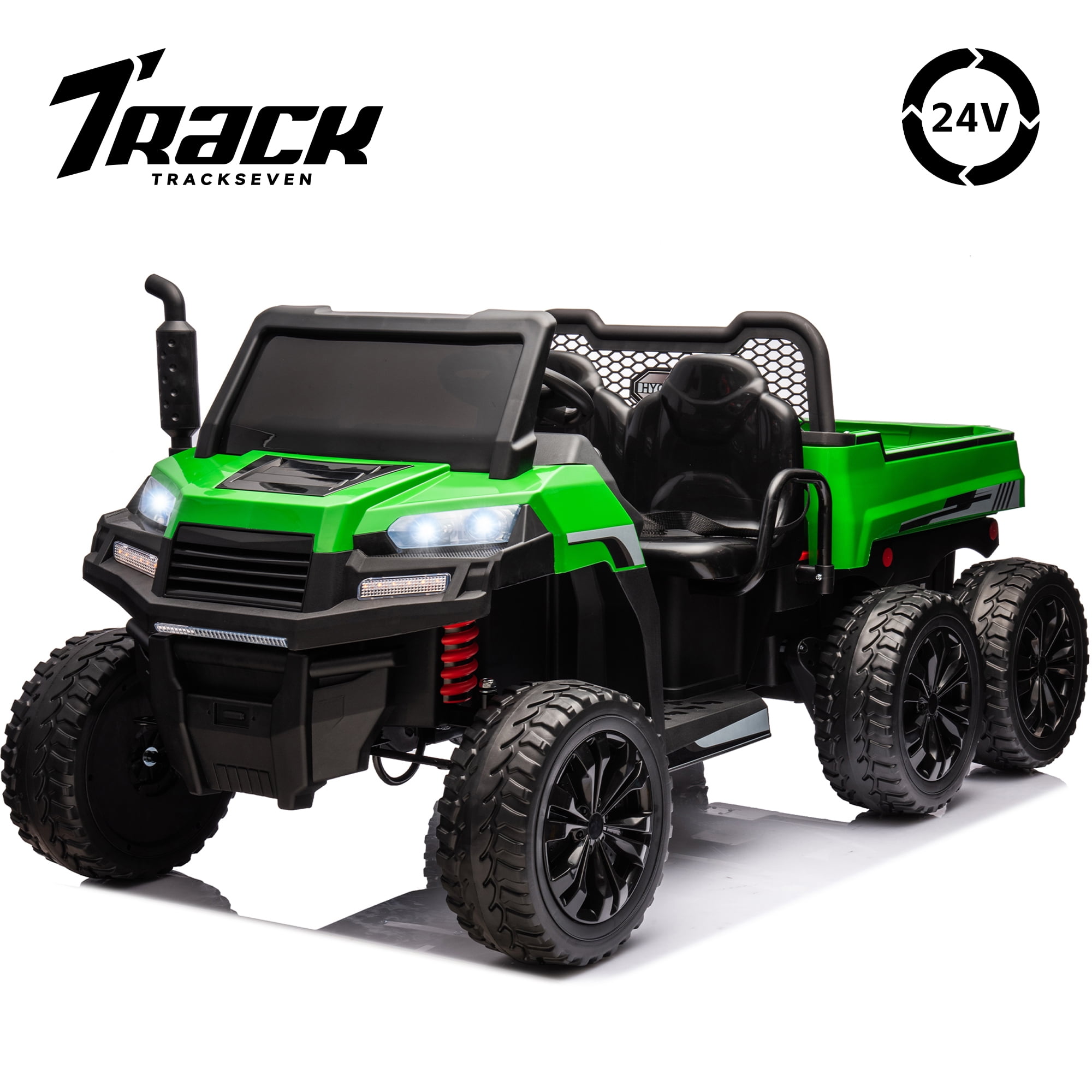 Track 7 24V Ride on Car, 2-Seater Ride On Dump Truck, 6 Wheels Electric ...
