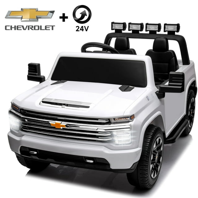 Track 7 24V Ride on Car, Licensed Silverado HD 2 Seater Electric Car ...
