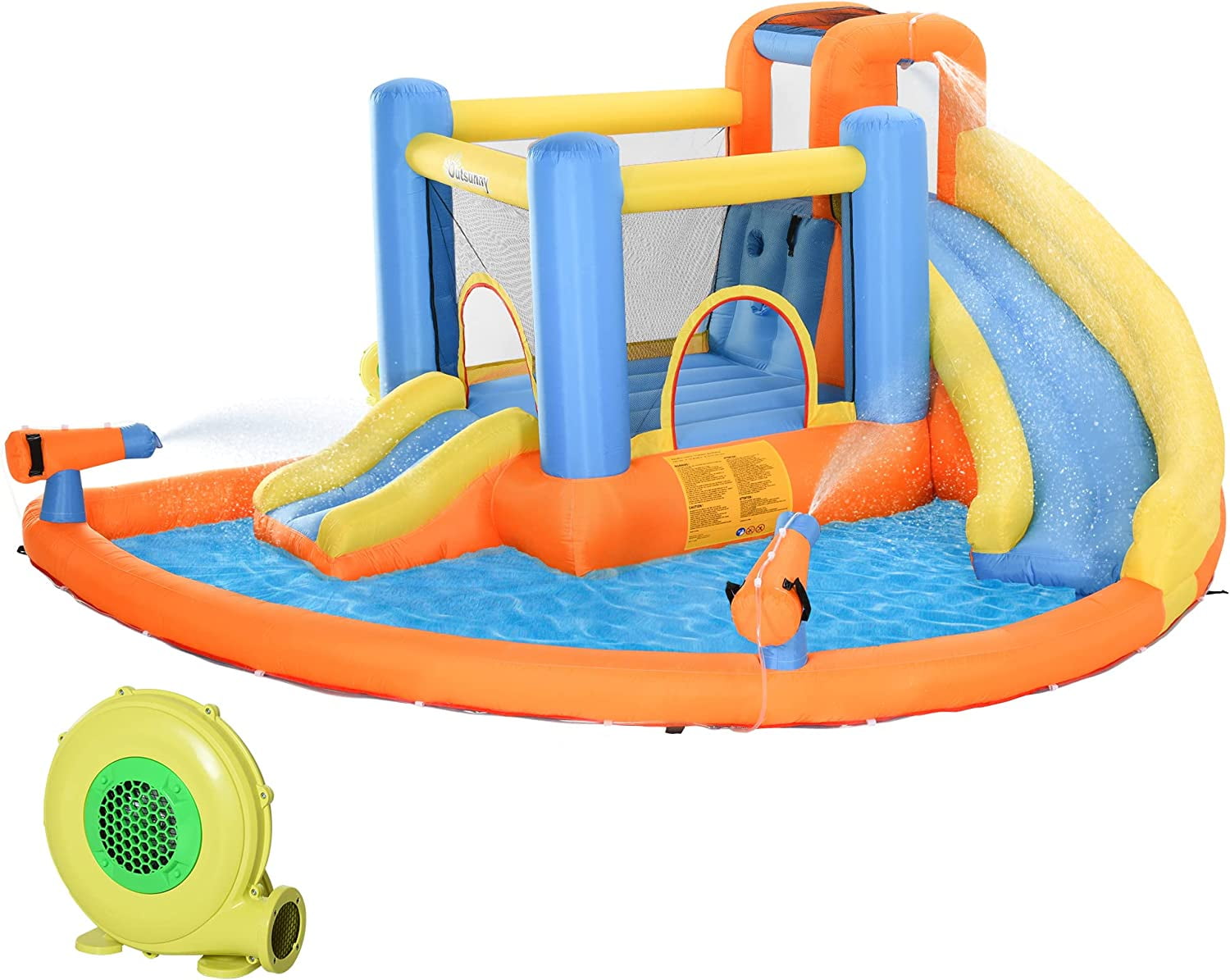 Track 7 Inflatable Water Slide, 5-in-1 Bounce House Water Park for Kids ...
