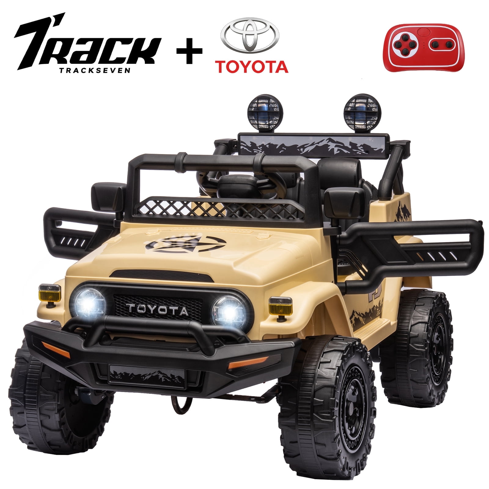 Track 7 Kids Ride on Truck, 12V Licensed Toyota FJ Cruiser Electric Car ...