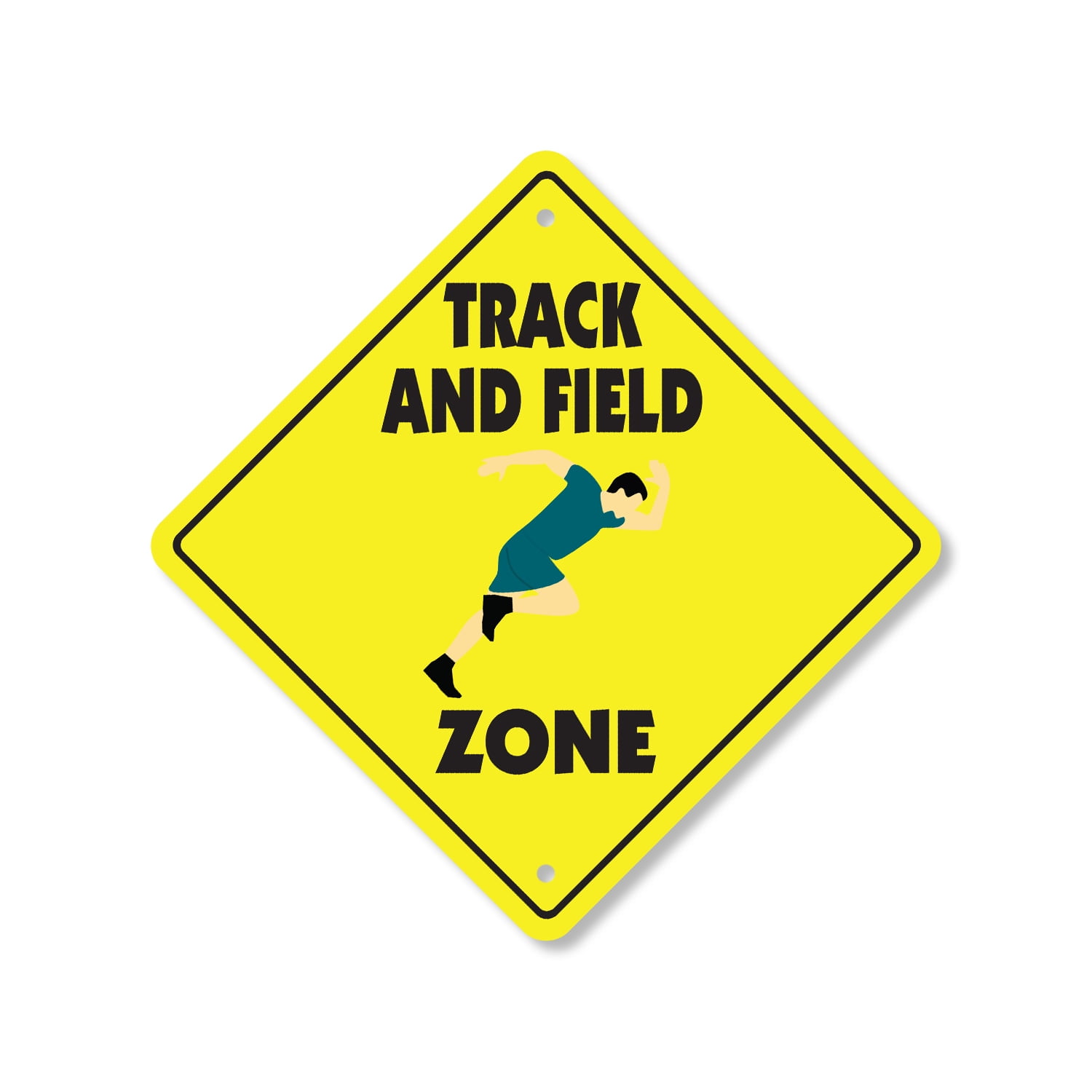 Track And Field Plastic Crossing Sign - 12 Inch X 12 Inch Xing Sign ...