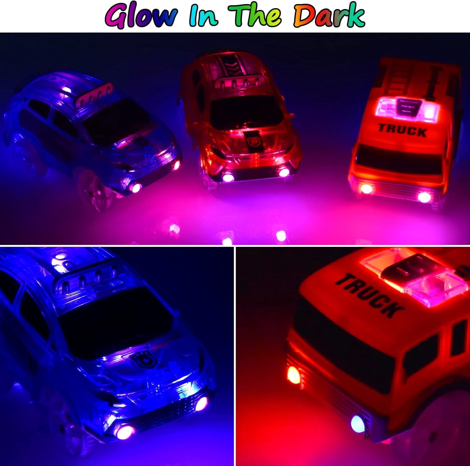 Track Cars Replacement Only Light Up Toy Cars with 5 Flashing LED ...