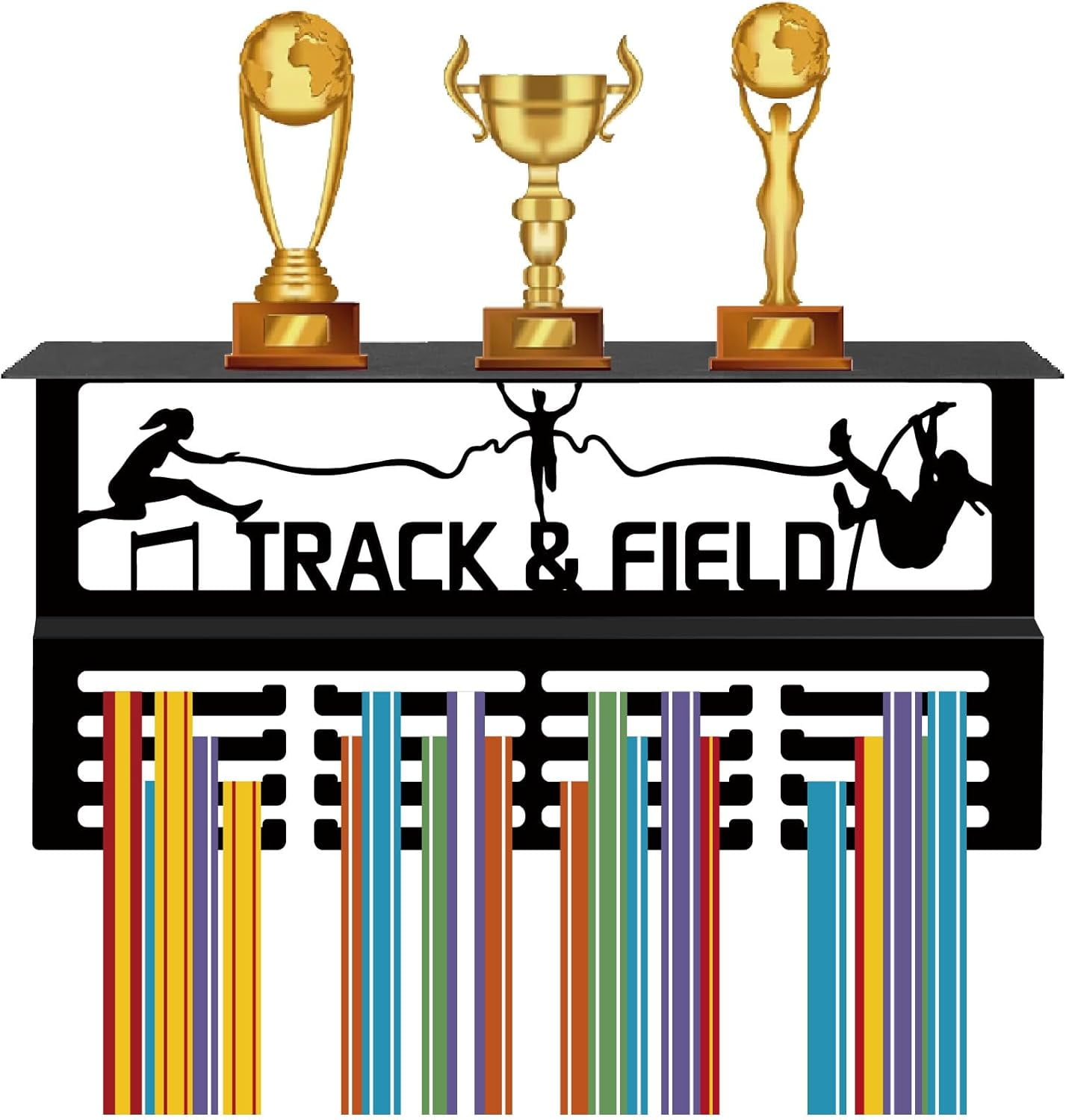 Track Field Medal Hanger Display Trophy Shelf Medal Holder with Shelf ...
