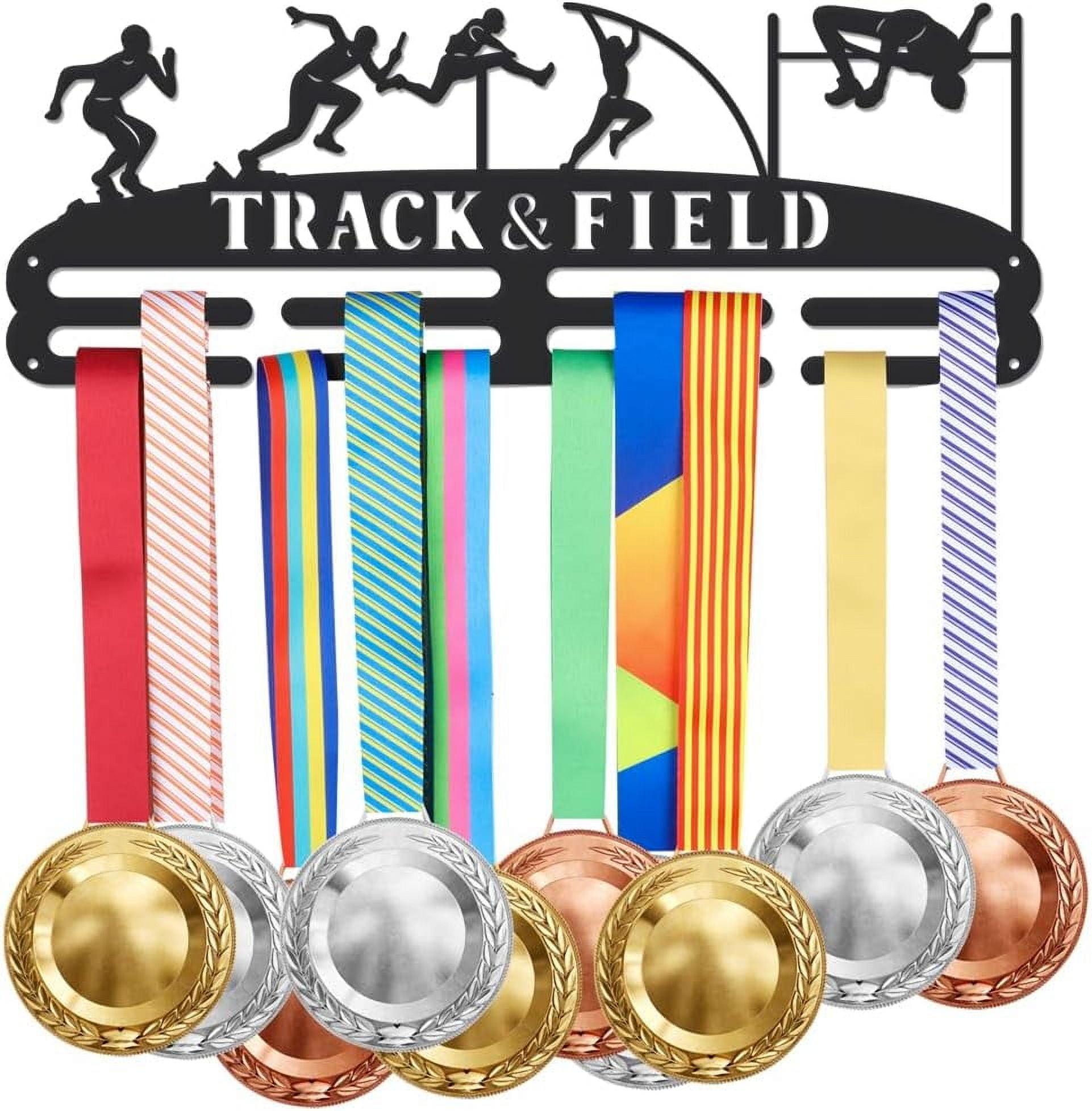 Track and Field Medal Hanger Holder Display Never Give Up Sports Medals ...