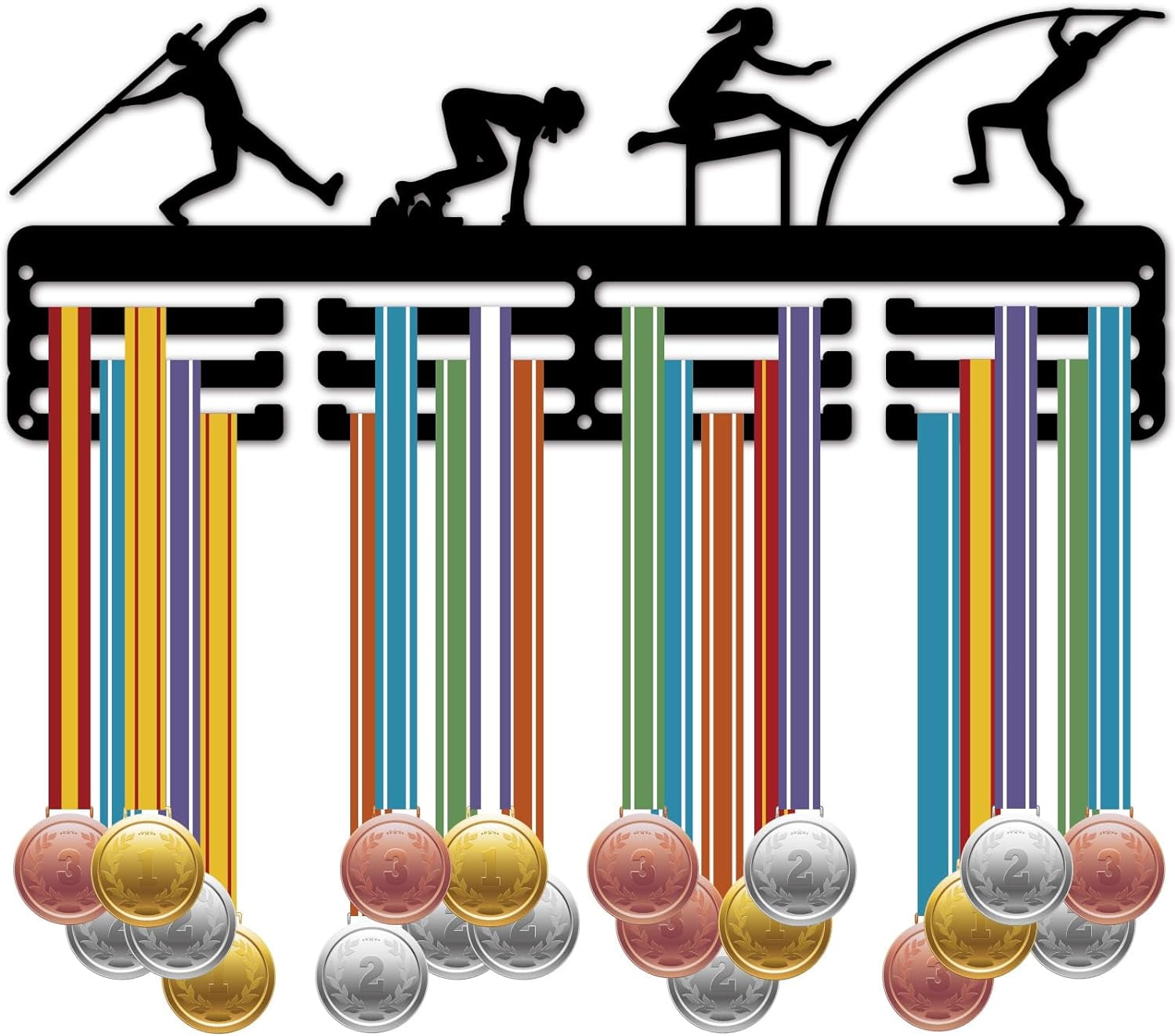 Track & Field Medal Holder Display Medal Hanger Sports Rack Wall Mount ...