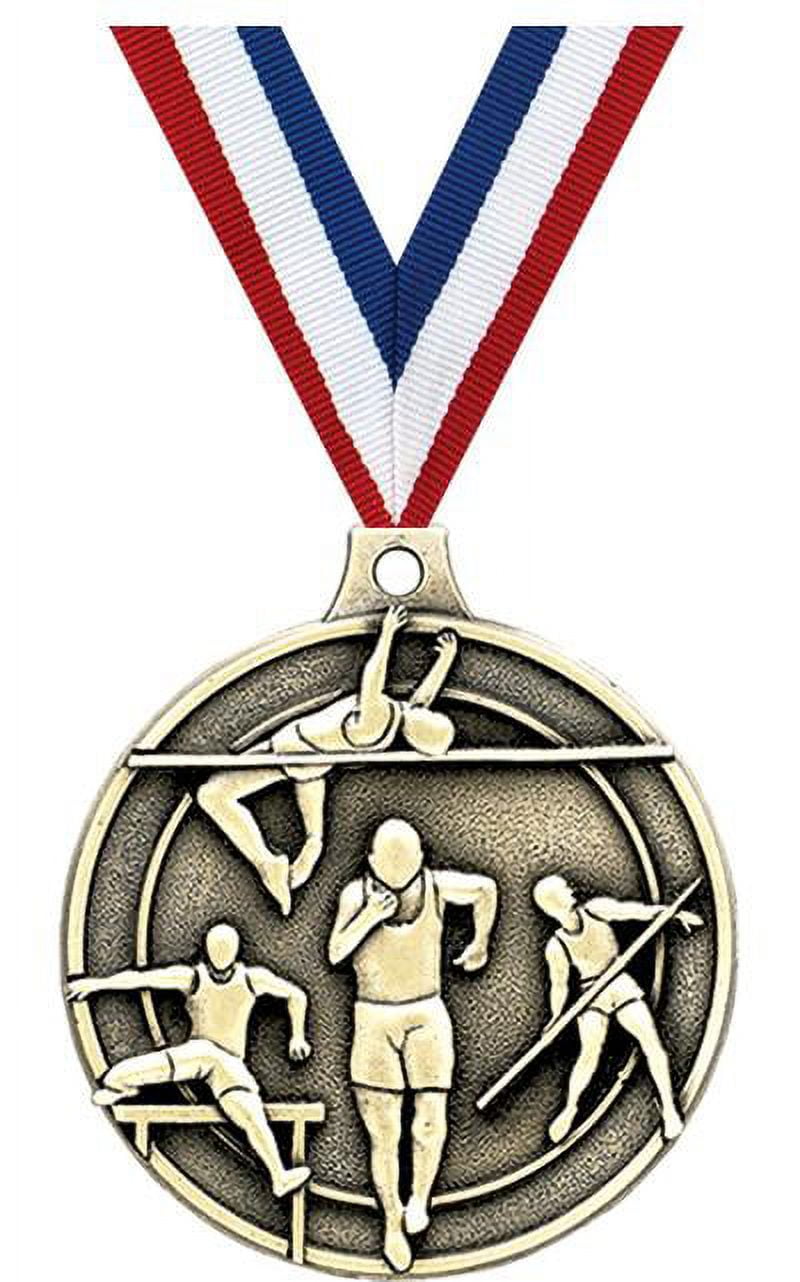 Track & Field Medals, 2" Gold Diecast Track & Field Medal Award 1 Pack ...