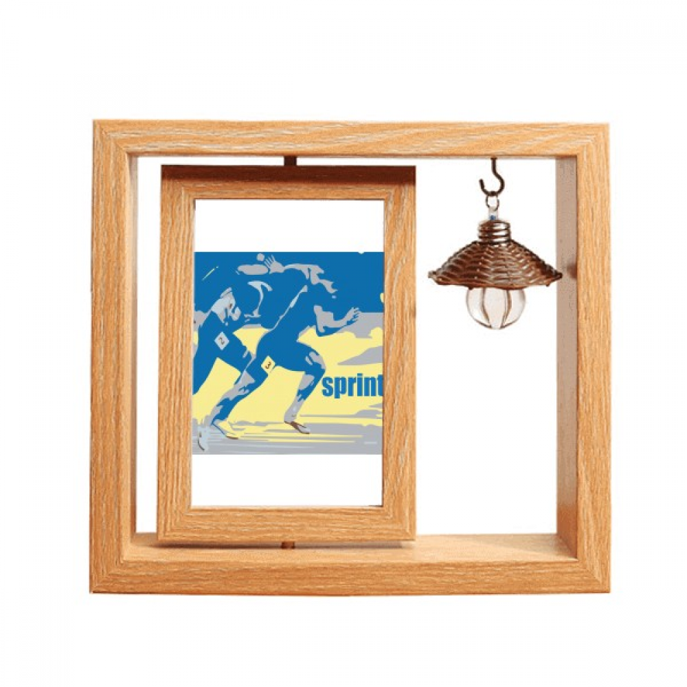 Track Field Sprint Anaerobic Wooden Rotating Picture Photo Frame 4x6 ...