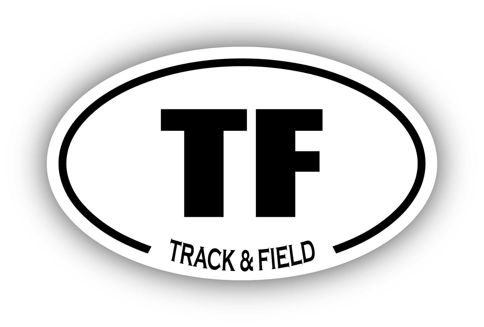 Track & Field TF Oval Bumper Sticker 3M Vinyl Decal 3 in x 5 in ...