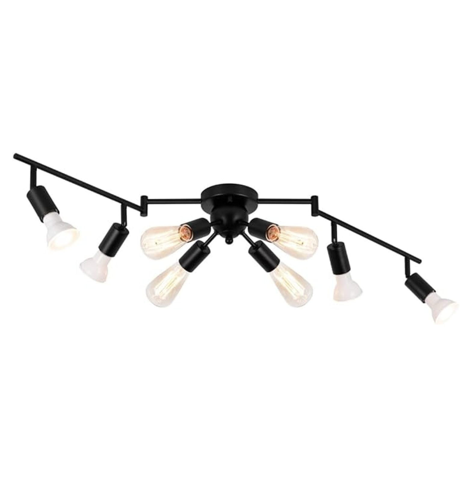 Track Lighting Kit 4-Light Black, Sputnik Flush Mount Light Fixture 3 ...