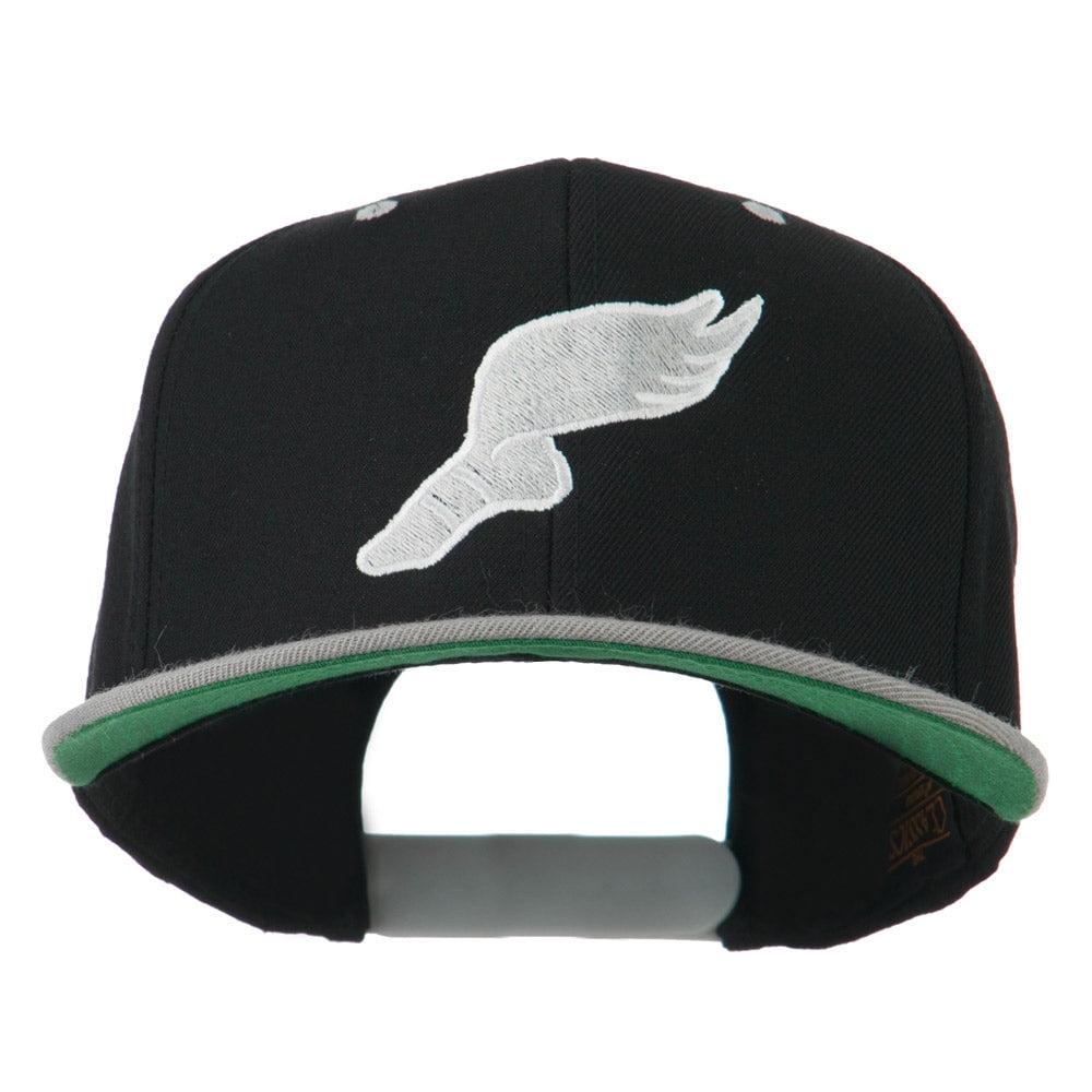 Track Logo Embroidered Flat Bill Cap - Black Silver OSFM - Walmart.com
