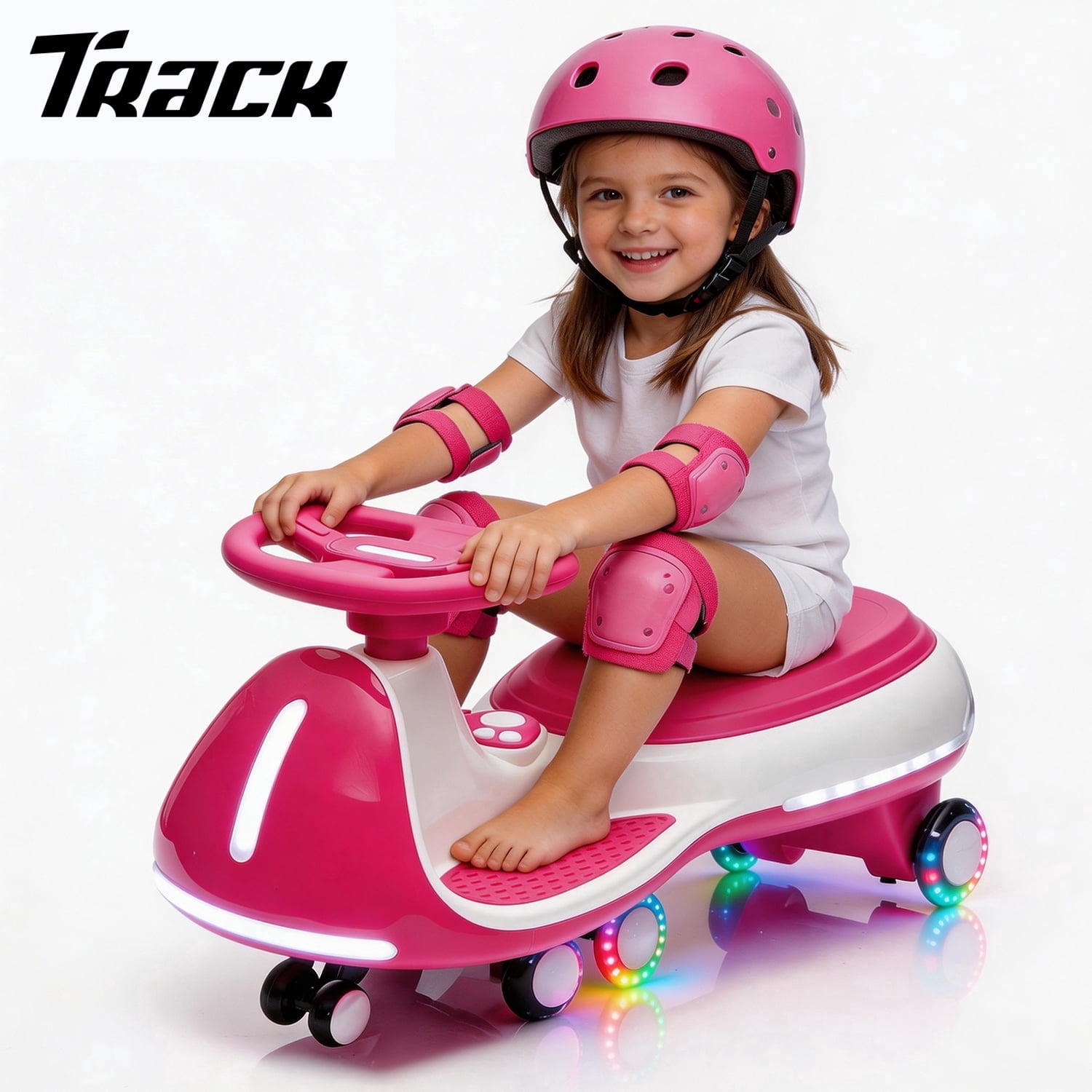Track Seven 12V Electric Wiggle Car with Pedal, 2 in 1 Swing Car with ...