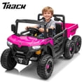 Track Seven 24V Ride on Dump Truck, 400W 6-Wheel Electric UTV Car for ...