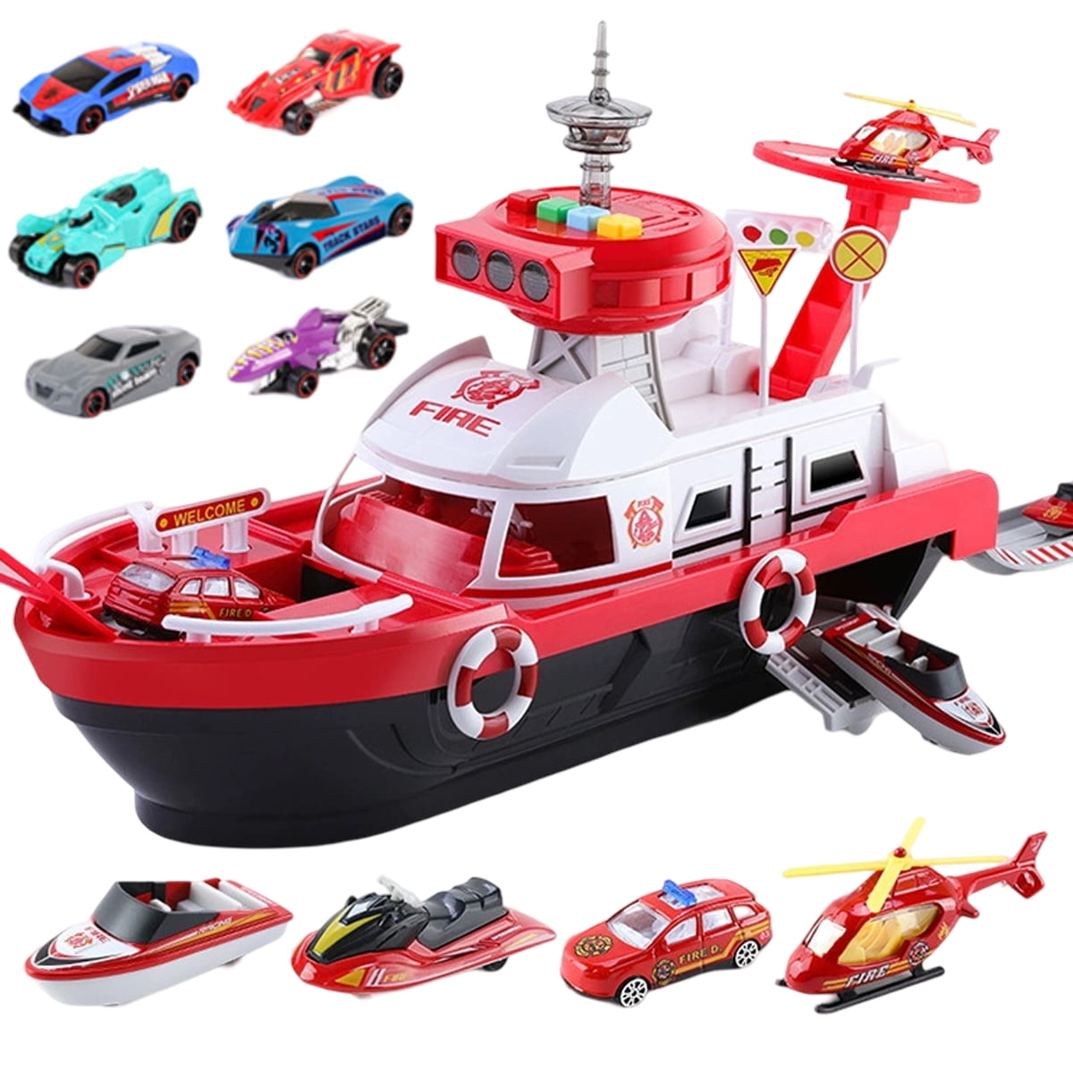 Track Ship Speedboat Toy Car Car Set Various Cars Nautical Model 3-4 ...