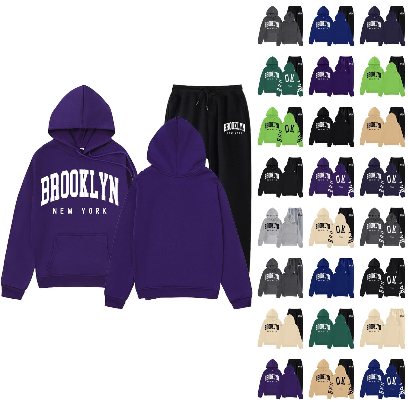 Track Suits for Women Set Brooklyn New York Hoodie and Jogger ...