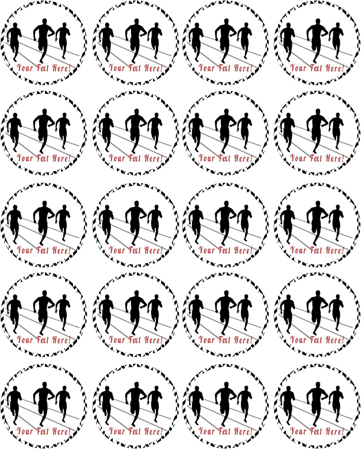 Track and Field Athletes - Edible Cupcake Toppers - 1.8" cupcake (20 ...