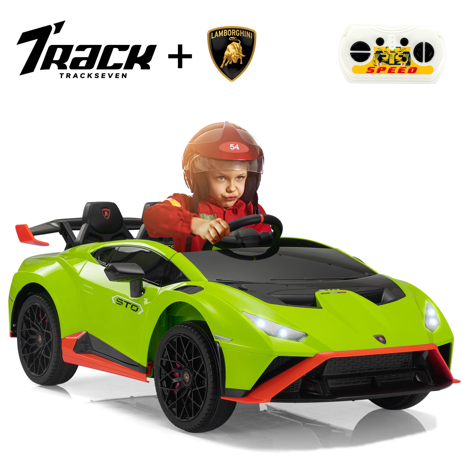 Track7 12V Kids Ride on Car,Licensed Lamborghini STO Electric Car,Ride ...