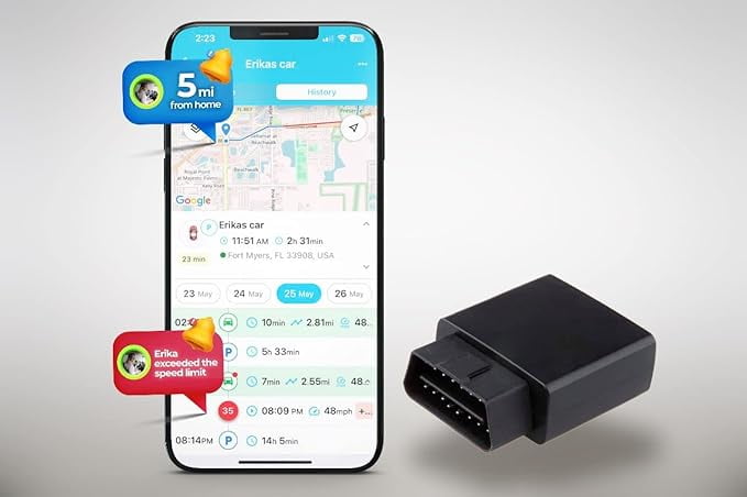 TrackForce OBD GPS Tracker for Cars-Easy Installation-Harsh Driving ...