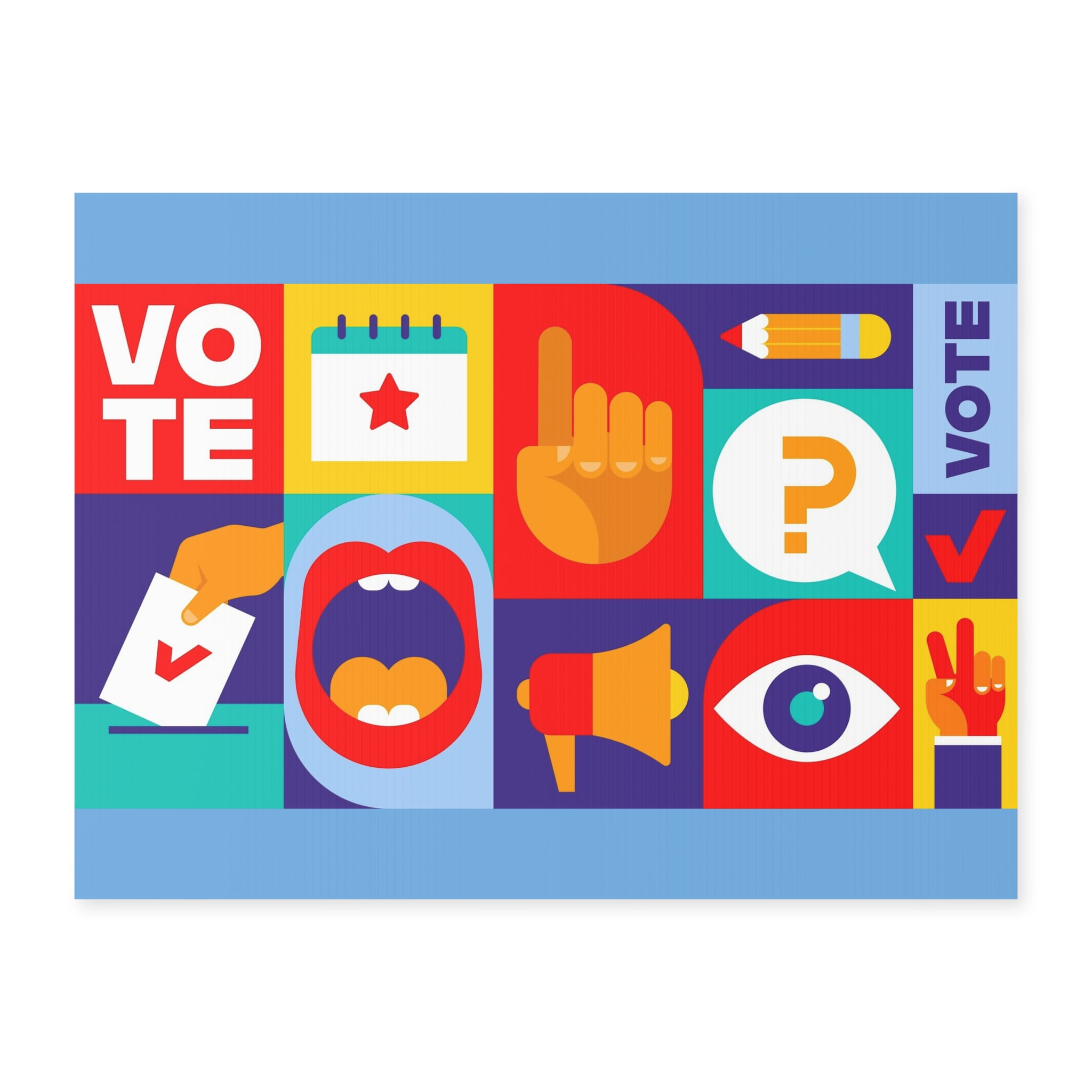 TrackStar Vote Yard Sign - 18" x 24", Colorful Voting Design - Walmart.com