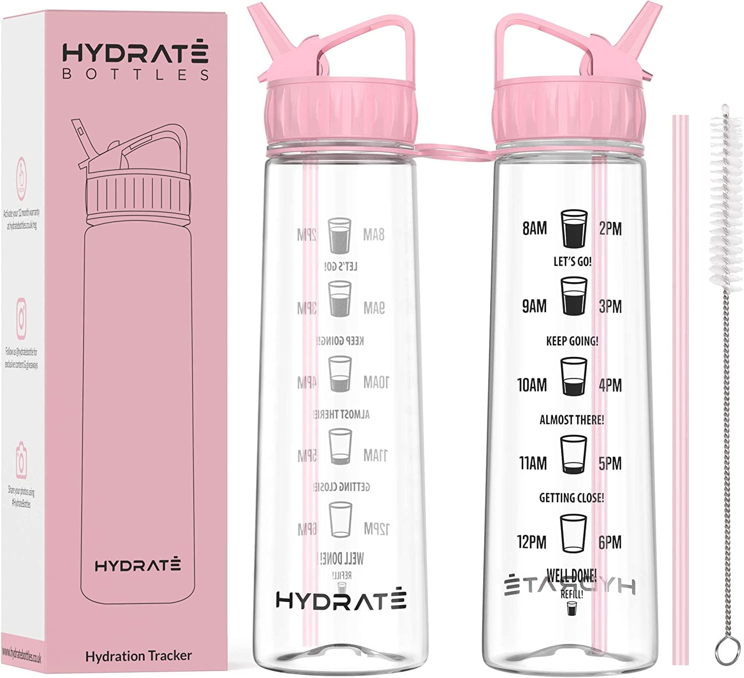 Tracker 900ml St Water Bottle With Motivational Time Markings Bpafree ...