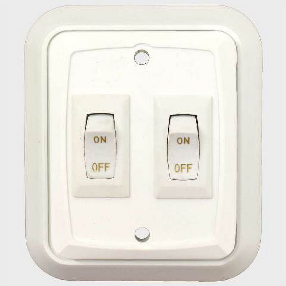 Tracker Boat Dual Rocker Switch Panel 153089 | On/Off White Plastic ...