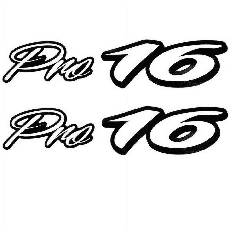 Tracker Boat Emblem Decal Stickers | Pro 16 White Black (Pair ...