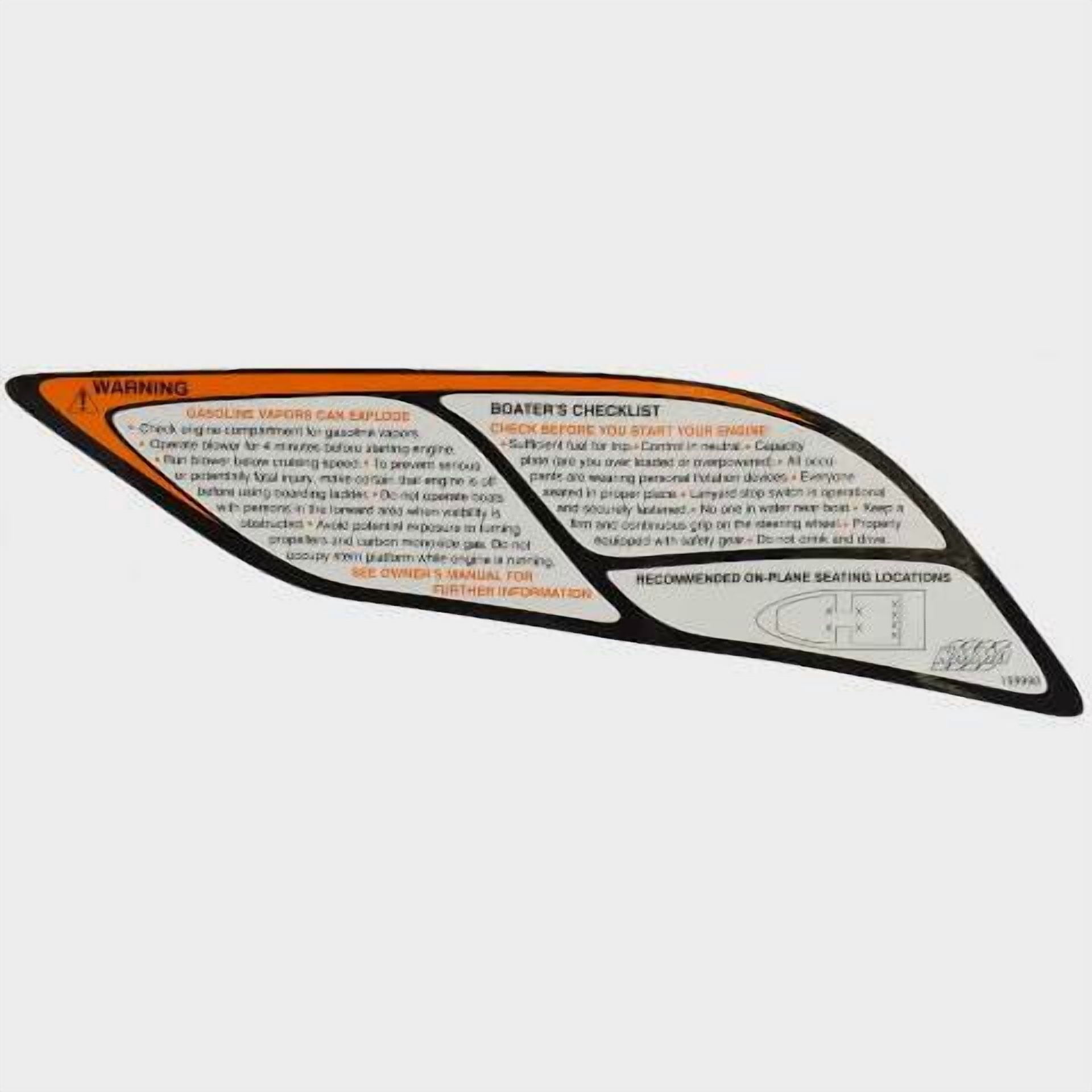 Tracker Boat Warning Decal Sticker 159990 | Checklist Gasoline Vapors ...