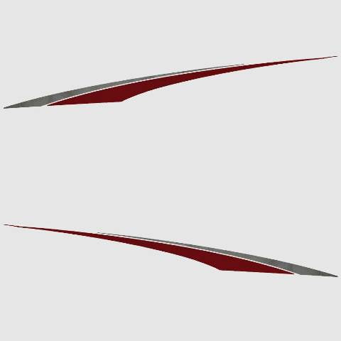 Tracker Fishing Boat Sticker Decals | 84 1/2 Inch Red Silver (Set of 2 ...