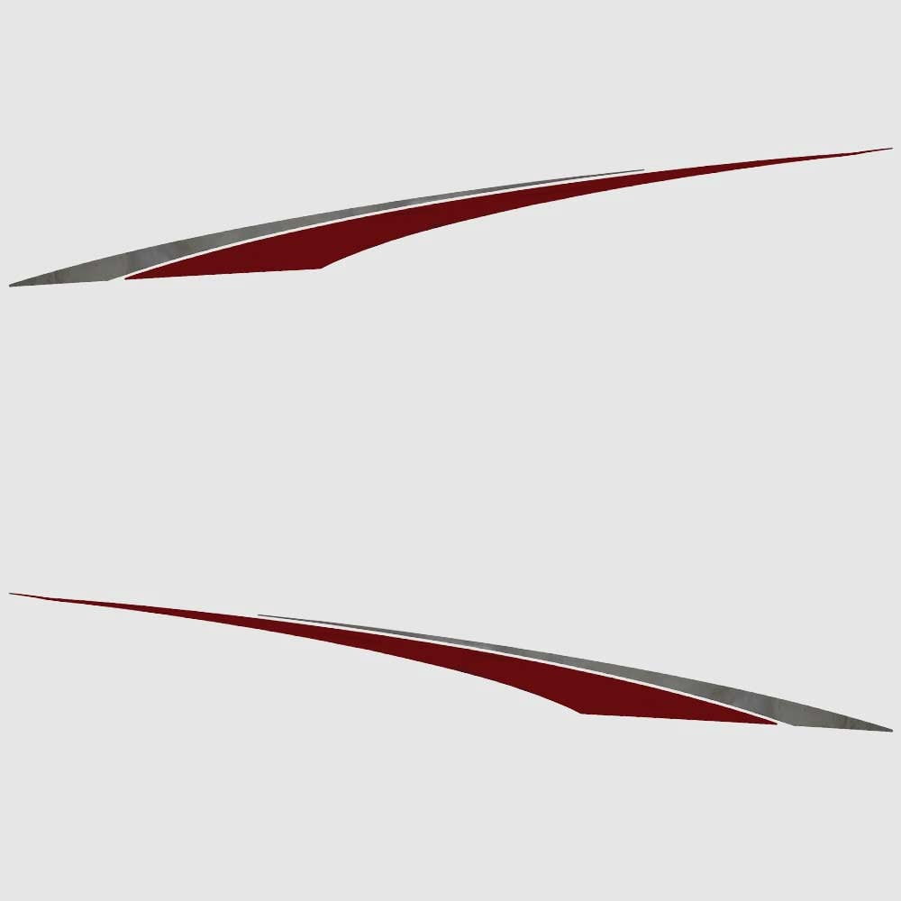 Tracker Fishing Boat Sticker Decals | 84 1/2 Inch Red Silver (Set of 2 ...