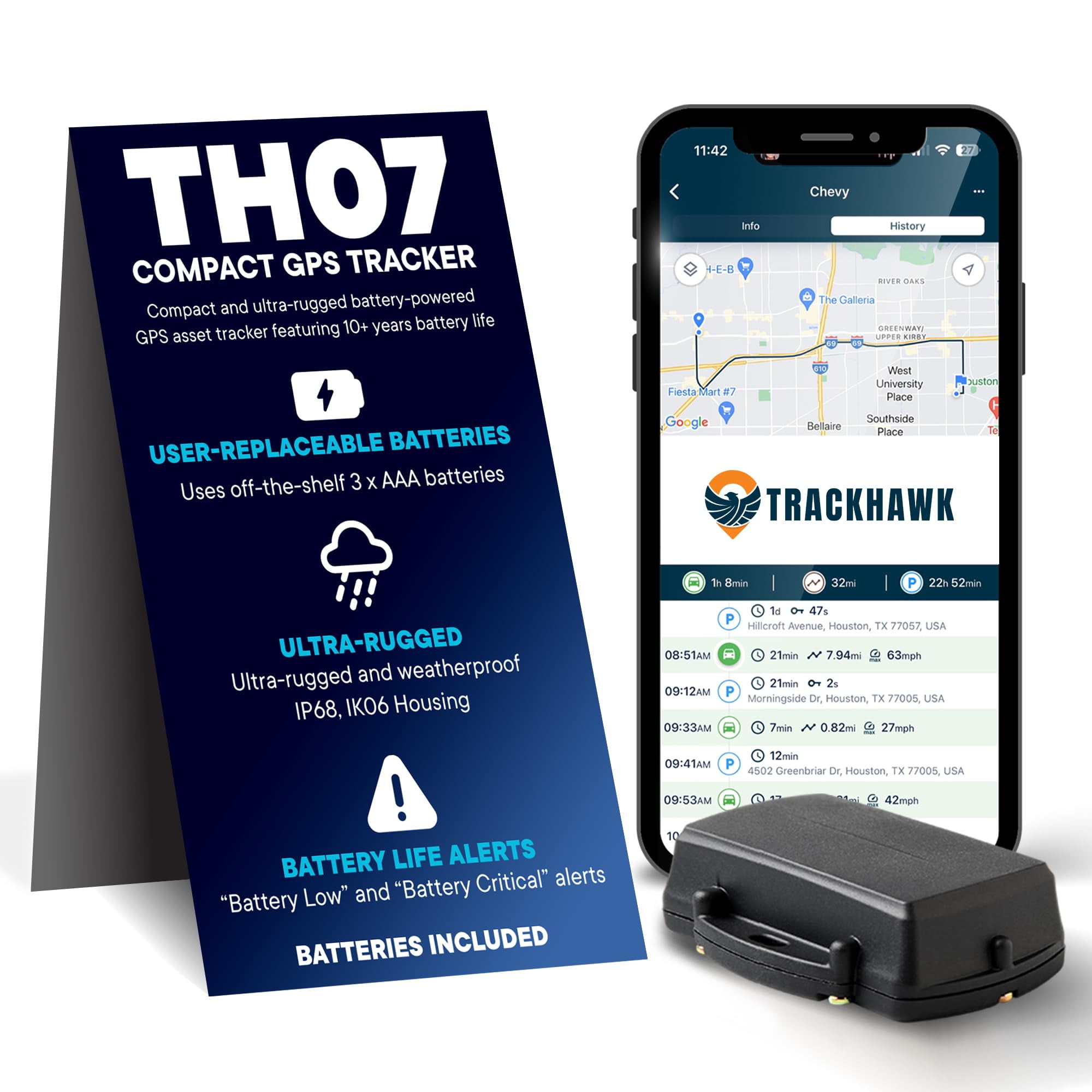 Trackhawk GPS Tracker - Live Fleet Tracking Device, 4G LTE, Wireless Car Tracking for Truck ...