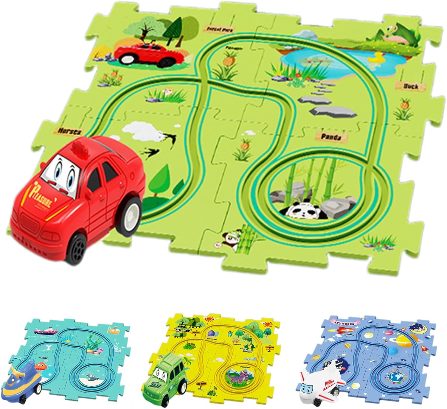 Trackmates Kids Car Track Set, 2024 Best Puzzle Racer Kids Car Track ...