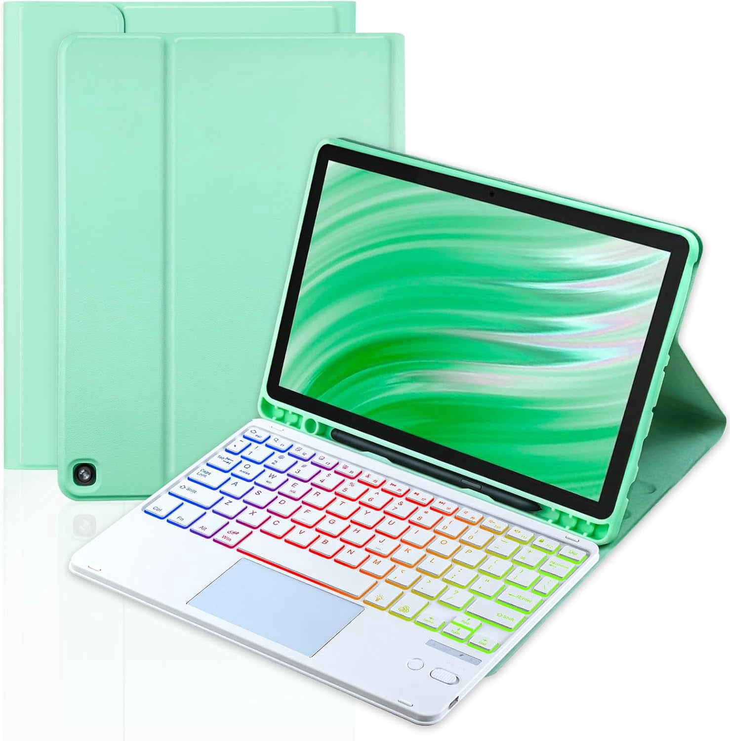 Trackpad Keyboard Case for Amazon Fire HD 10/10 Plus 10.1 inch,7-Color ...