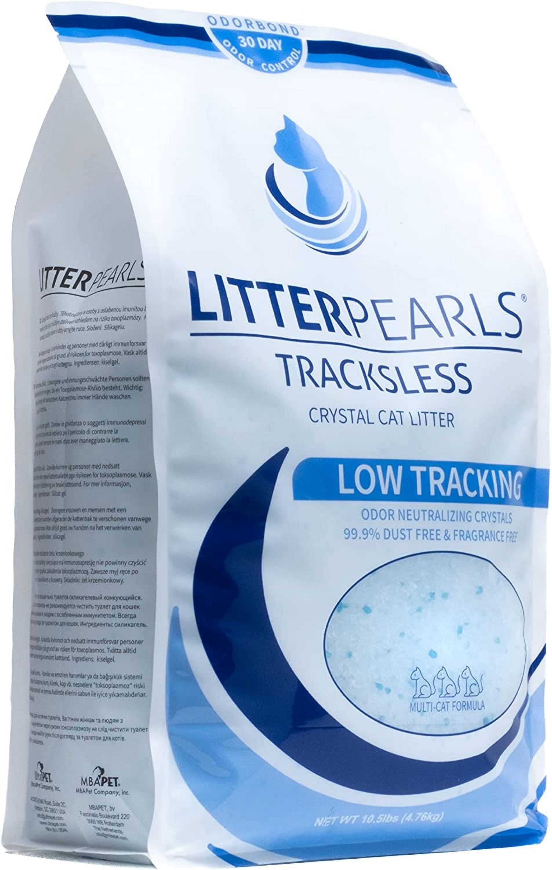 Tracksless Unscented Non-Clumping Crystal Cat Litter with Odorbond, 10. ...