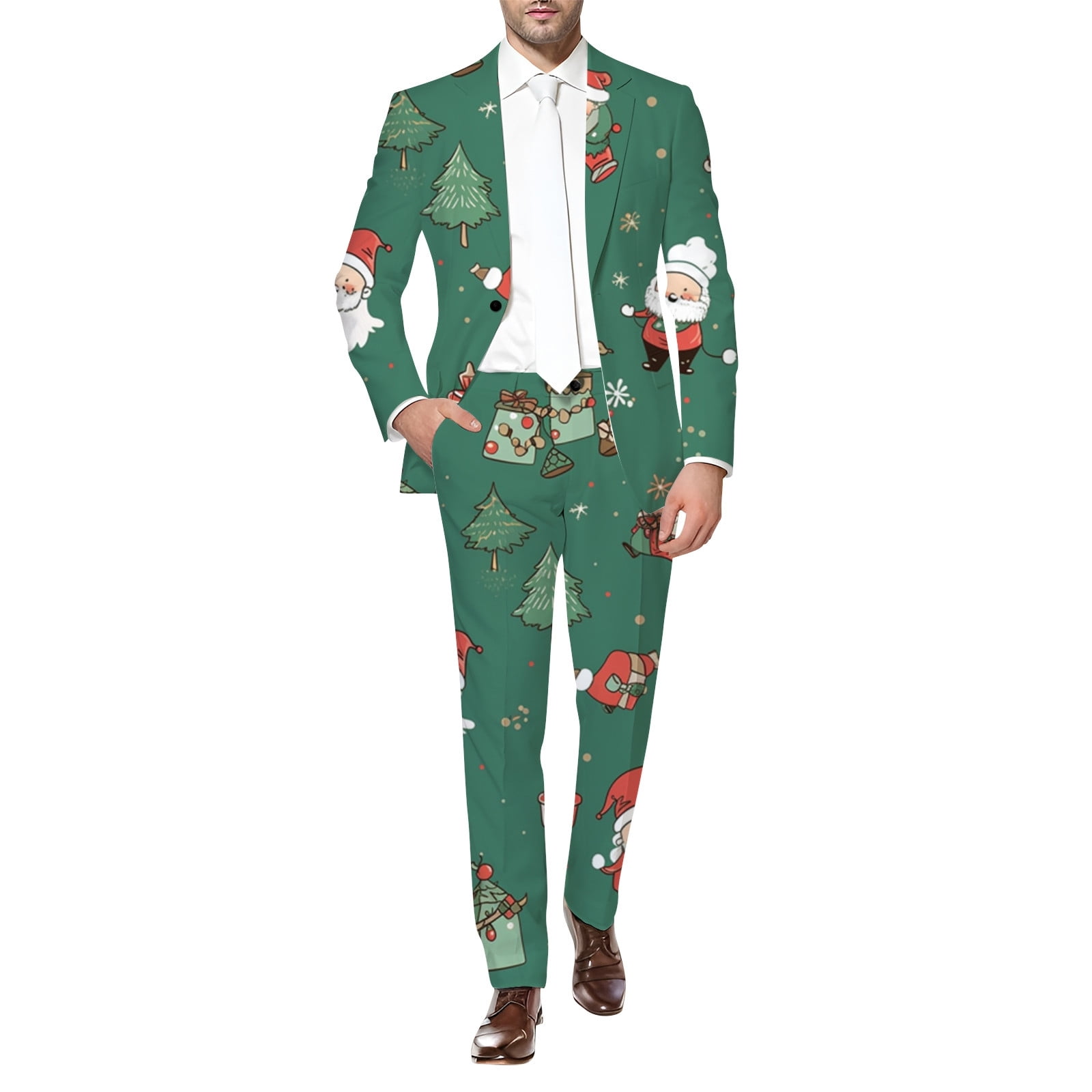Tracksuit Men Christmas Print Men's Suit Set Stylish Holiday Outfit For ...