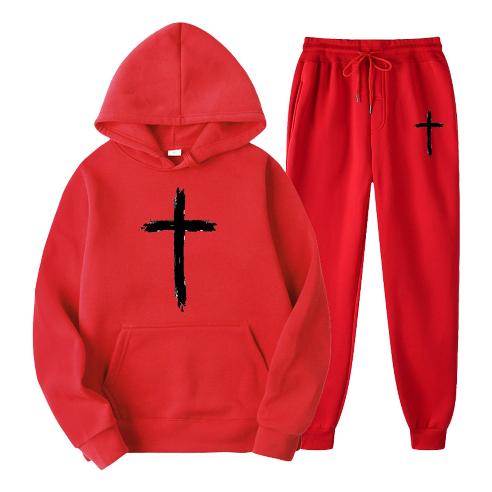 Tracksuit Men Men's Track And Field Suit 2 Piece Hooded Sports Casual ...