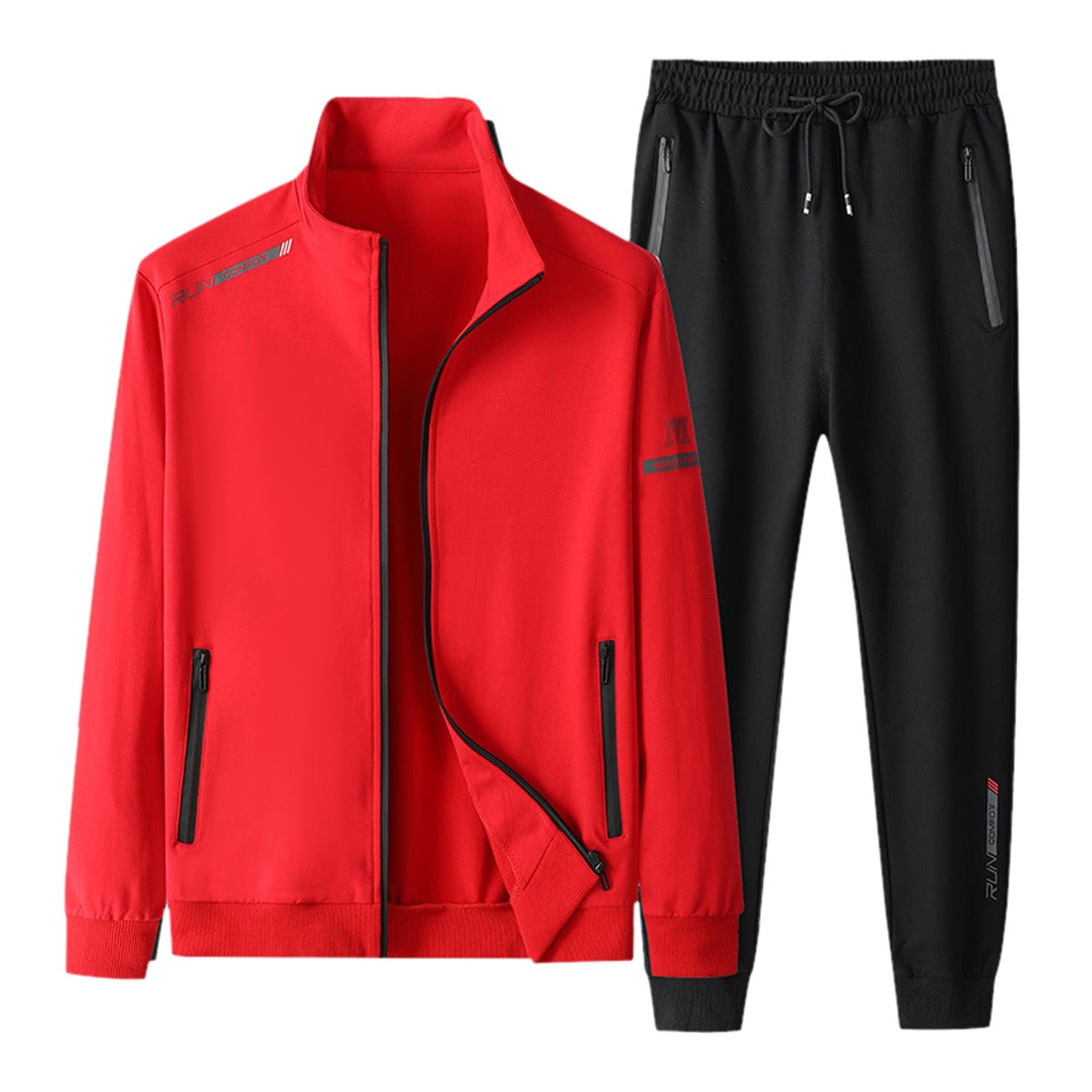 Tracksuit Men Mens Warm Fitness Suit Outdoor Running Fitness Training ...