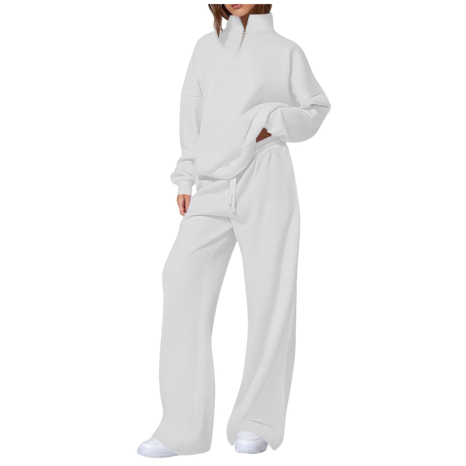 Tracksuits for Women 2 Piece Sweatsuits 1/4 Zip Oversized Pullover ...