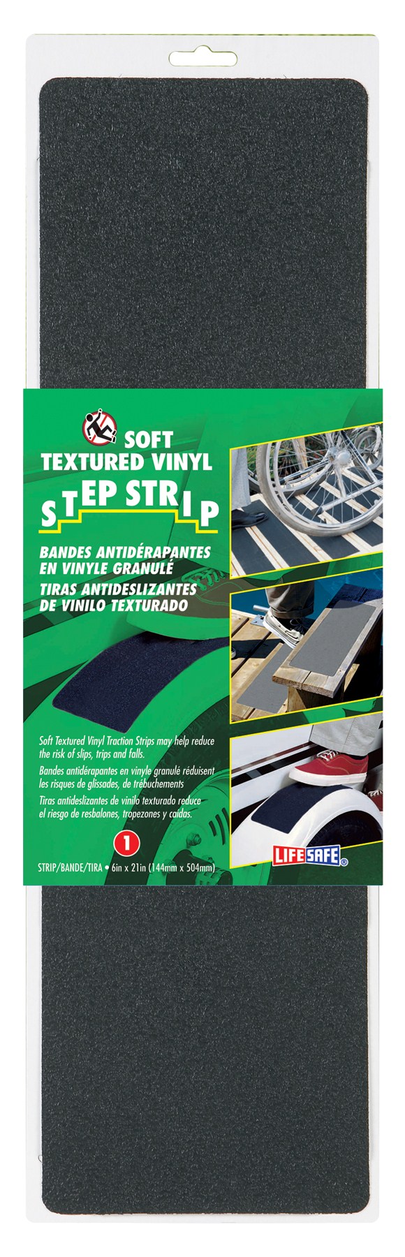 Traction Tape, Non-skid Step Strip, 6" X 21" Black Strip, Soft Textured ...