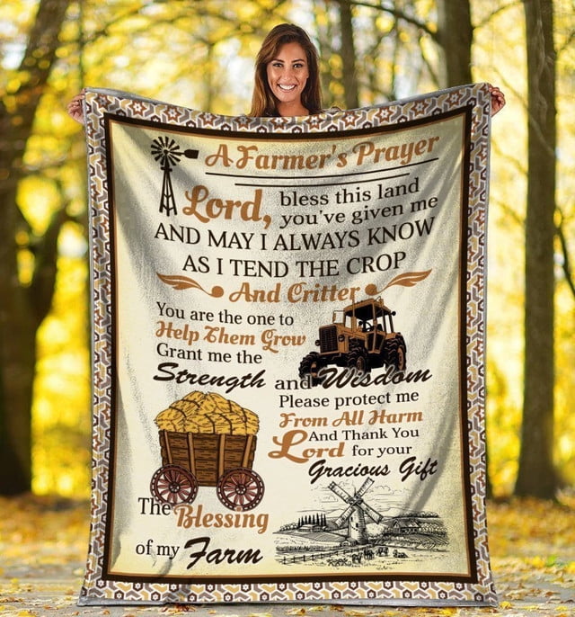 Tractor A Farmer's Prayer Farming Farmer Fleece Blanket - Walmart.com