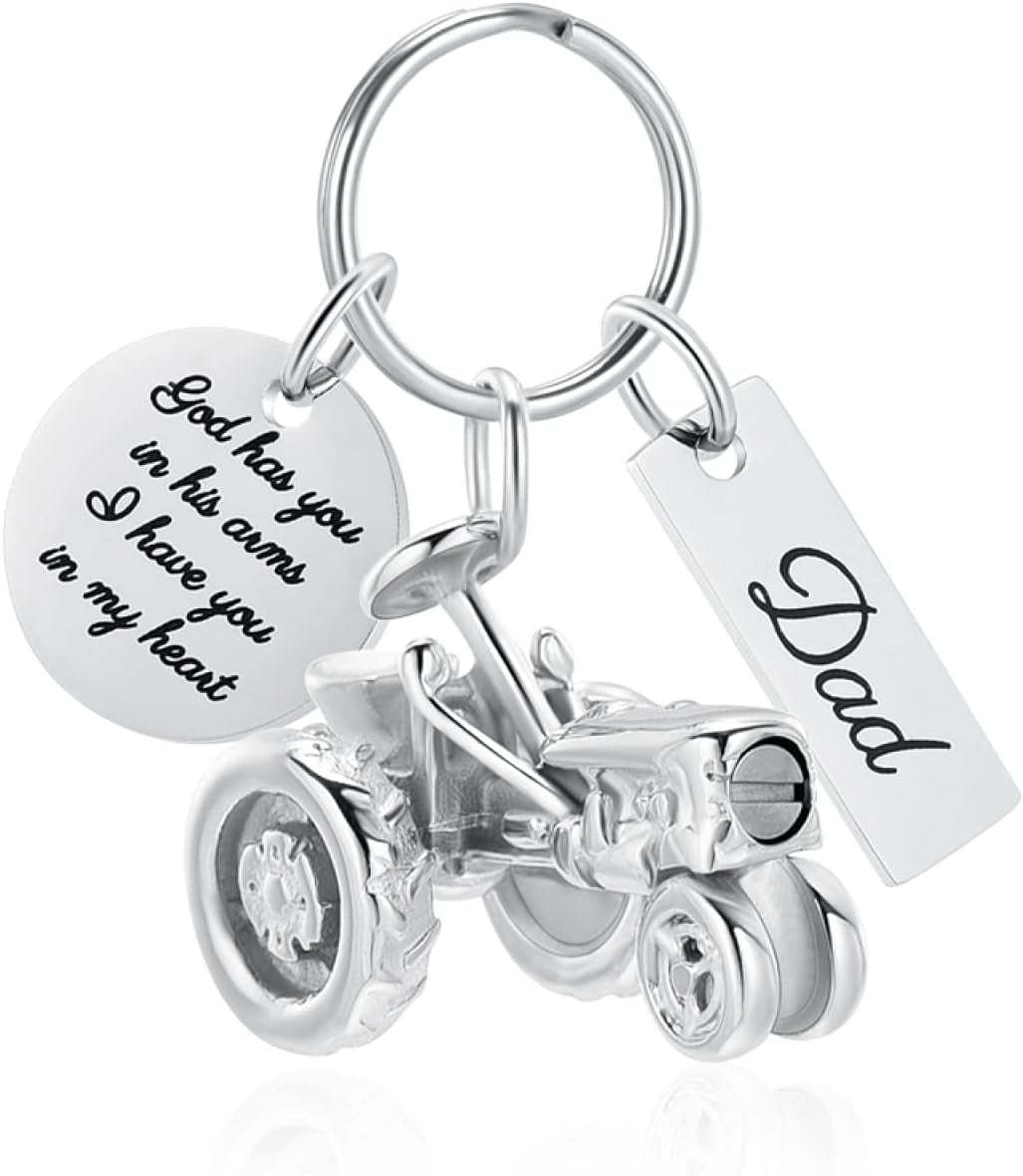 Tractor Ash Urn Key Cremation Urn Chain for Men Women Stainless Steel ...