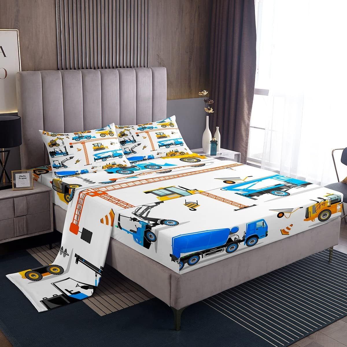 Tractor Bed Sheets Set King Excavator Sheet Set Construction Trucks ...