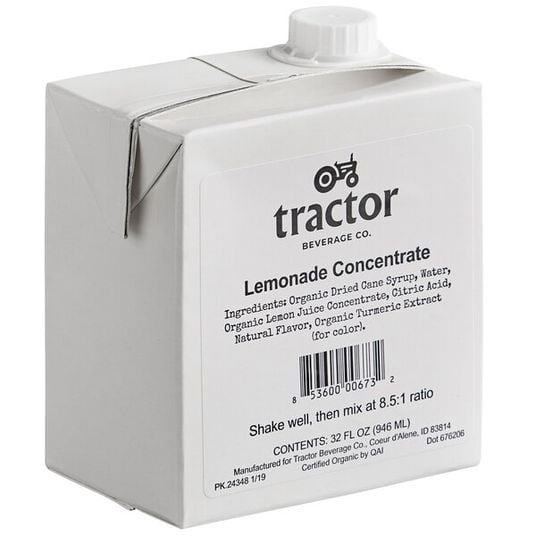 Tractor Beverage Co. Lemonade, 8.5:1 Concentrate, Organic-32 floz ...