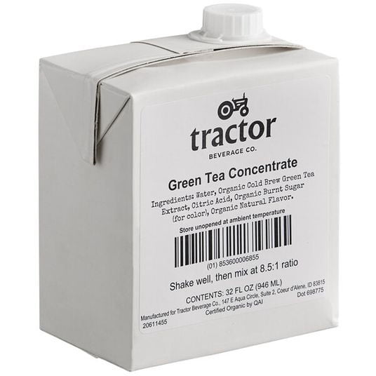 Tractor Beverage Co. Unsweet Green Tea, 8.5:1 Concentrate, Organic-32 ...
