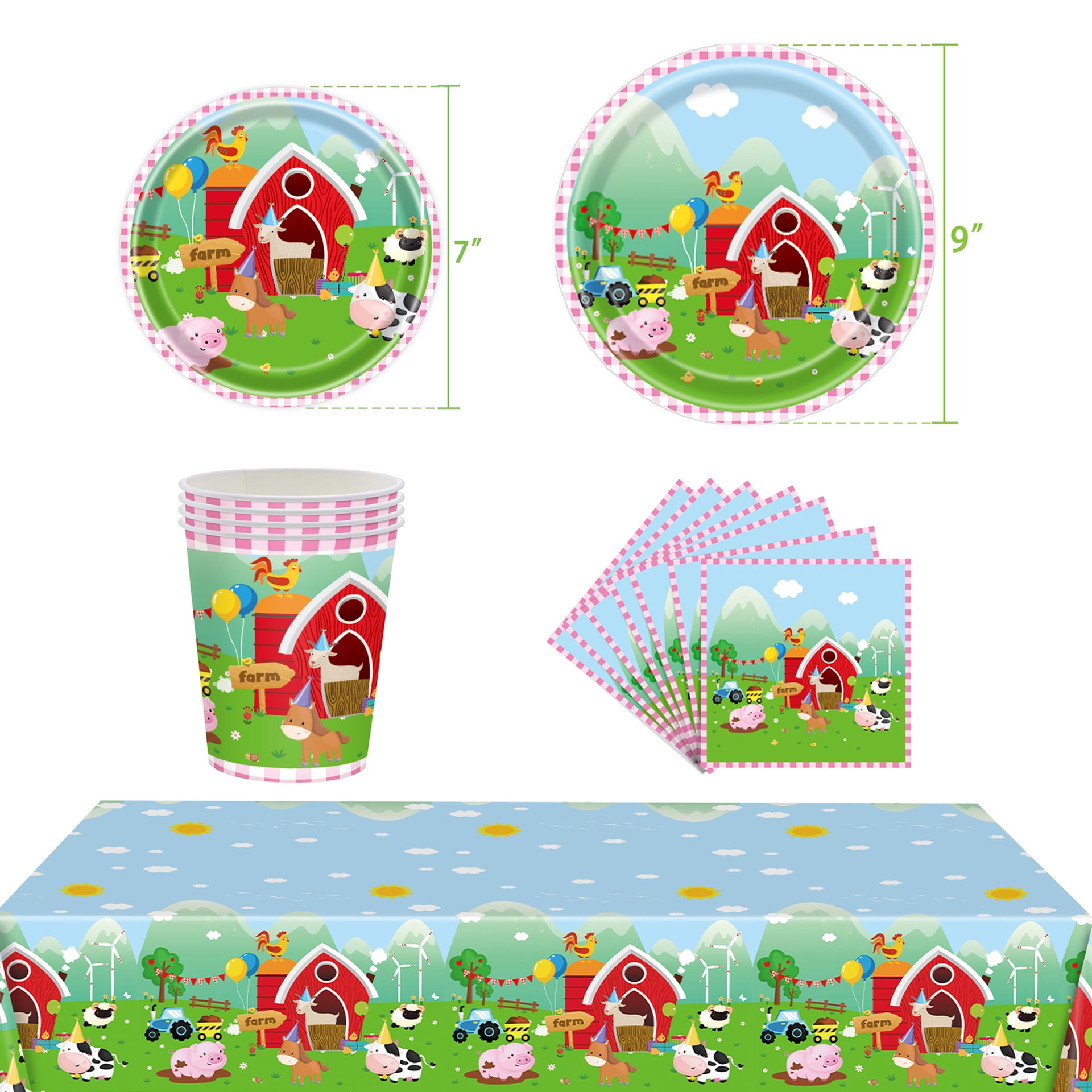 Tractor Birthday Decorations Tableware - Farm Tractor Birthday Party ...