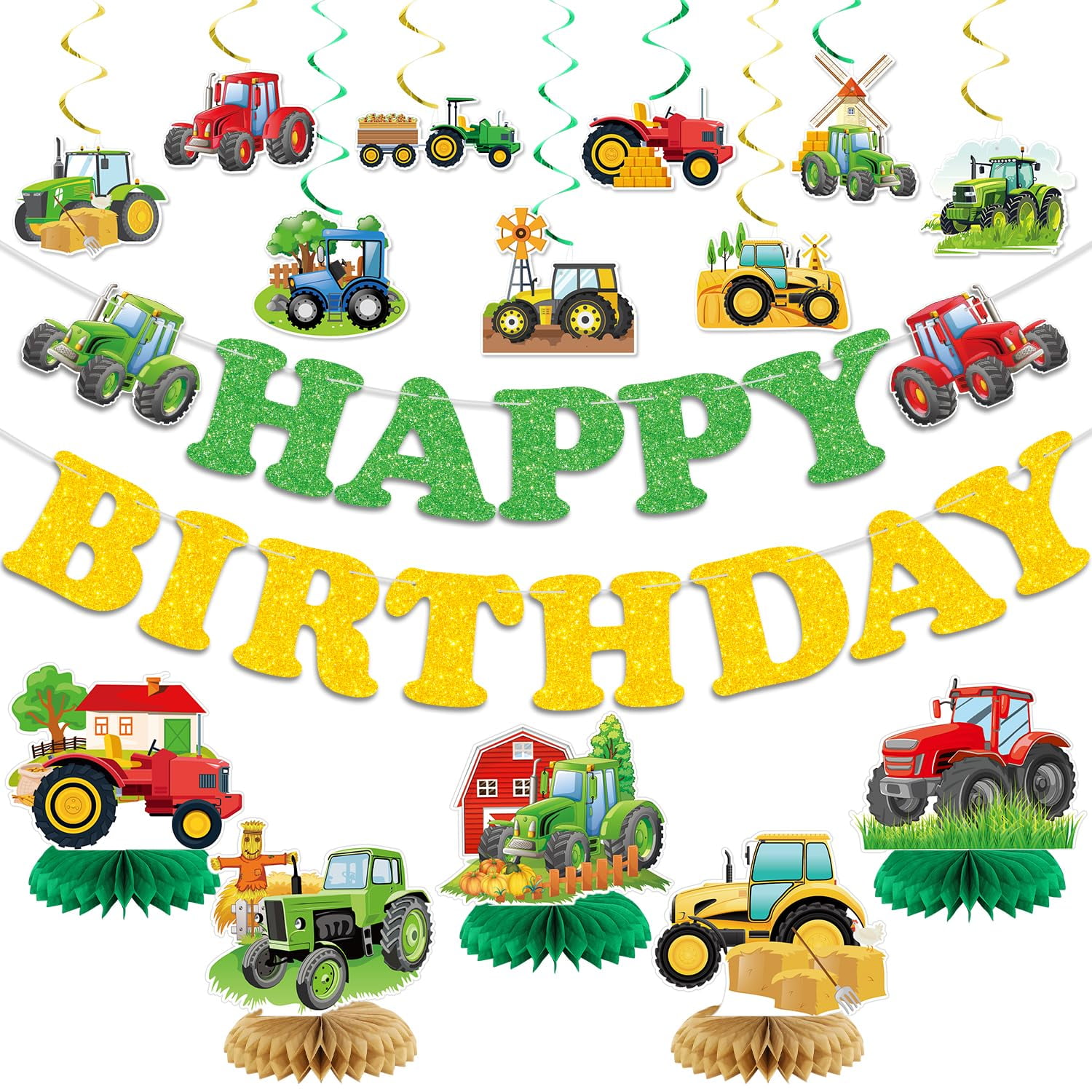 Tractor Birthday Party Decorations, STF9 Tractor Themed Decorations ...